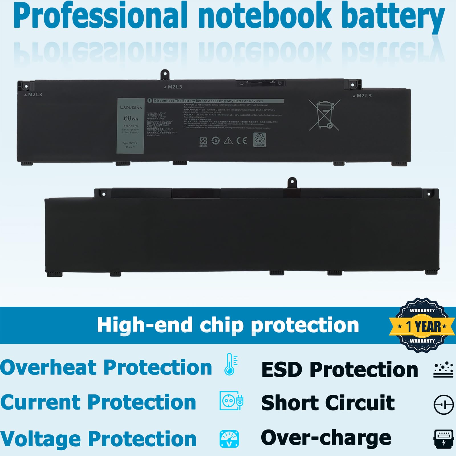 LAQUEENA MV07R Laptop Battery Compatible with Dell G3 15 3500 3590 G5 ...