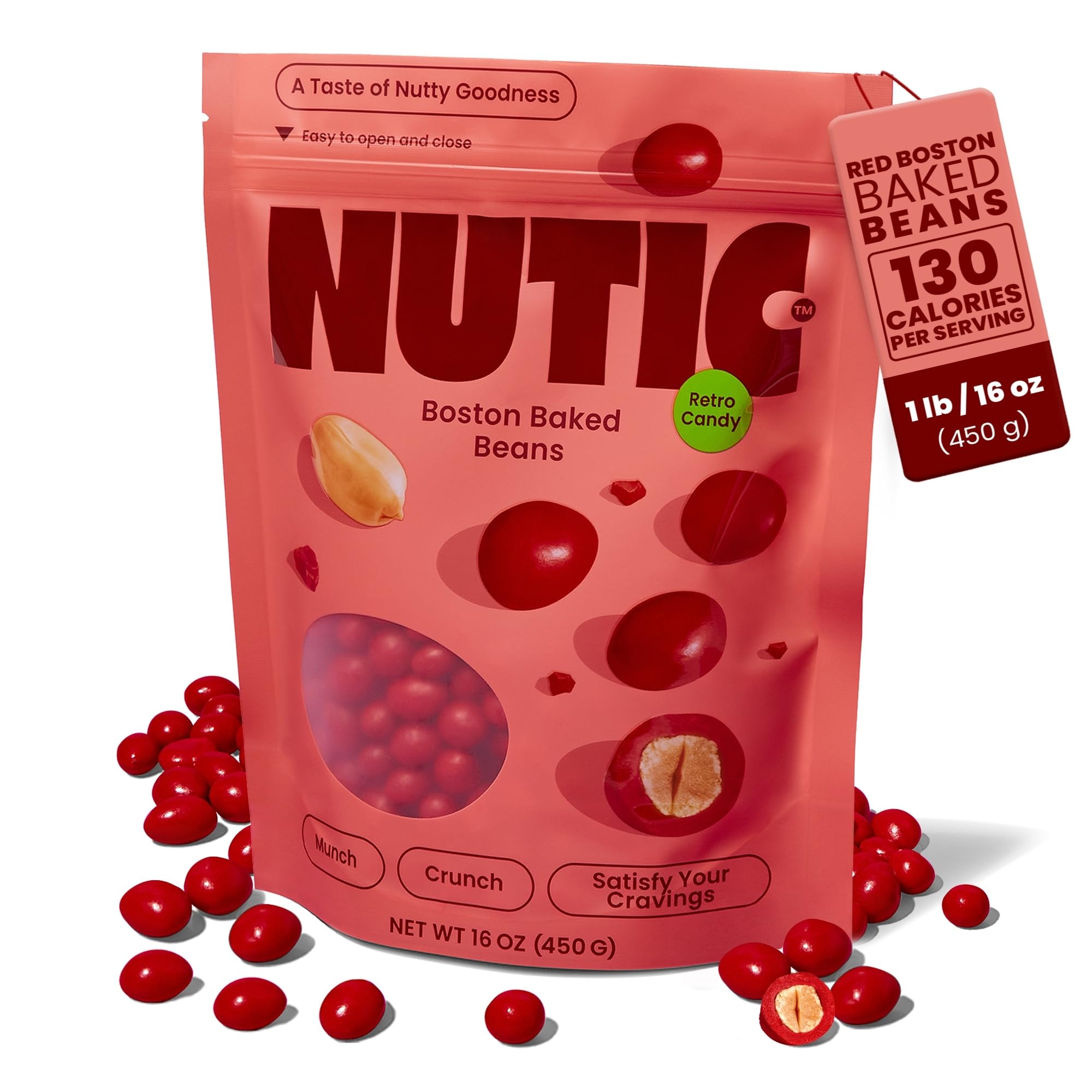 Amazon.com : Nutic's Boston Baked Beans Candy - 1Lb, Coated Peanuts in ...