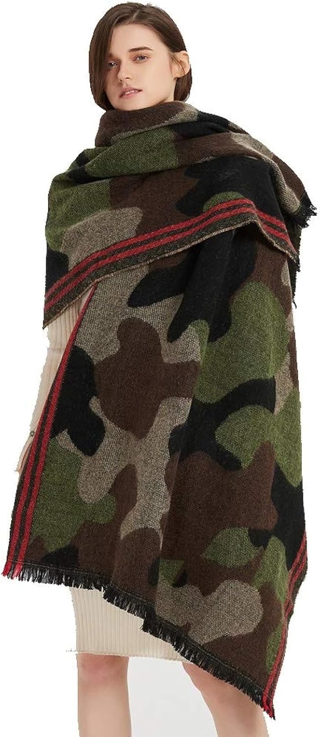 Camo Pashminas Camouflage Blanket Scarf ultra-soft plush style Ponchos ...