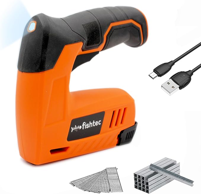 FISHTEC Agrafeuse Electrique Cloueuse Sans Fil - Batterie Li-Ion 4V ...