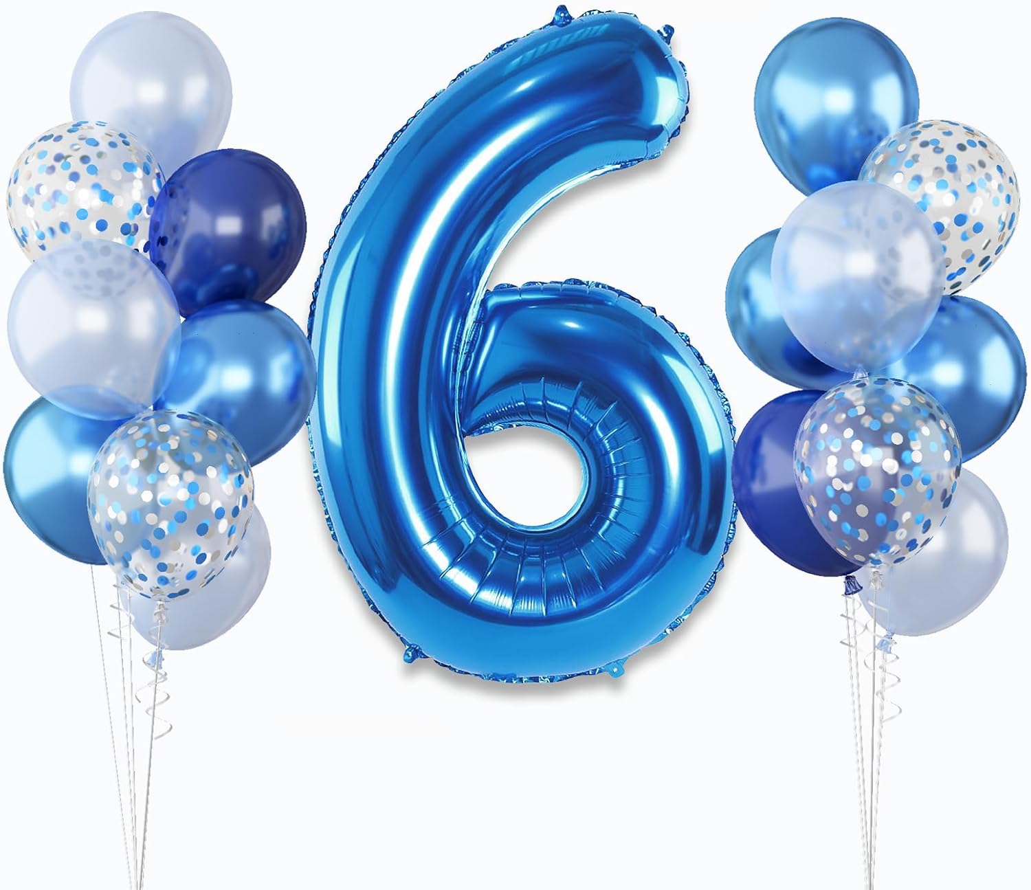 Amazon.com: 6th Birthday Balloon - Metallic Dark Blue & Navy Blue 40 ...