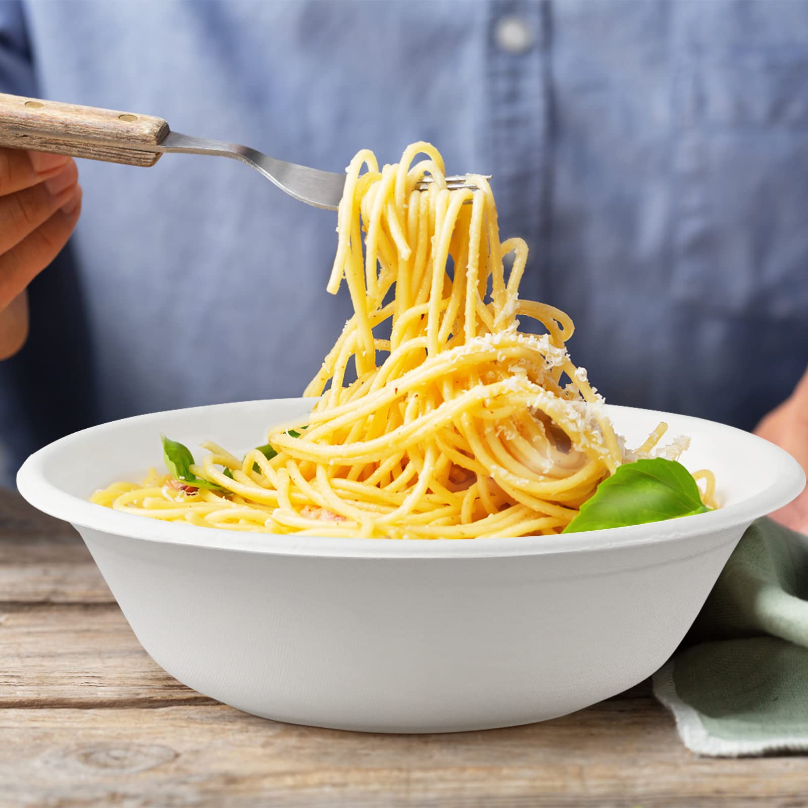 Snapklik.com : Komphy 80 Pack Disposable Paper Bowls, 32oz Large ...