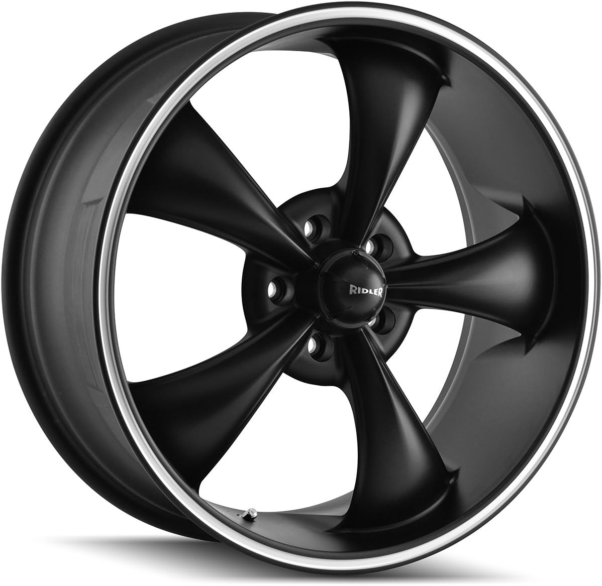 Amazon.com: Ridler Style 695 Matte Black Wheel with Machined Ring (20x8 ...