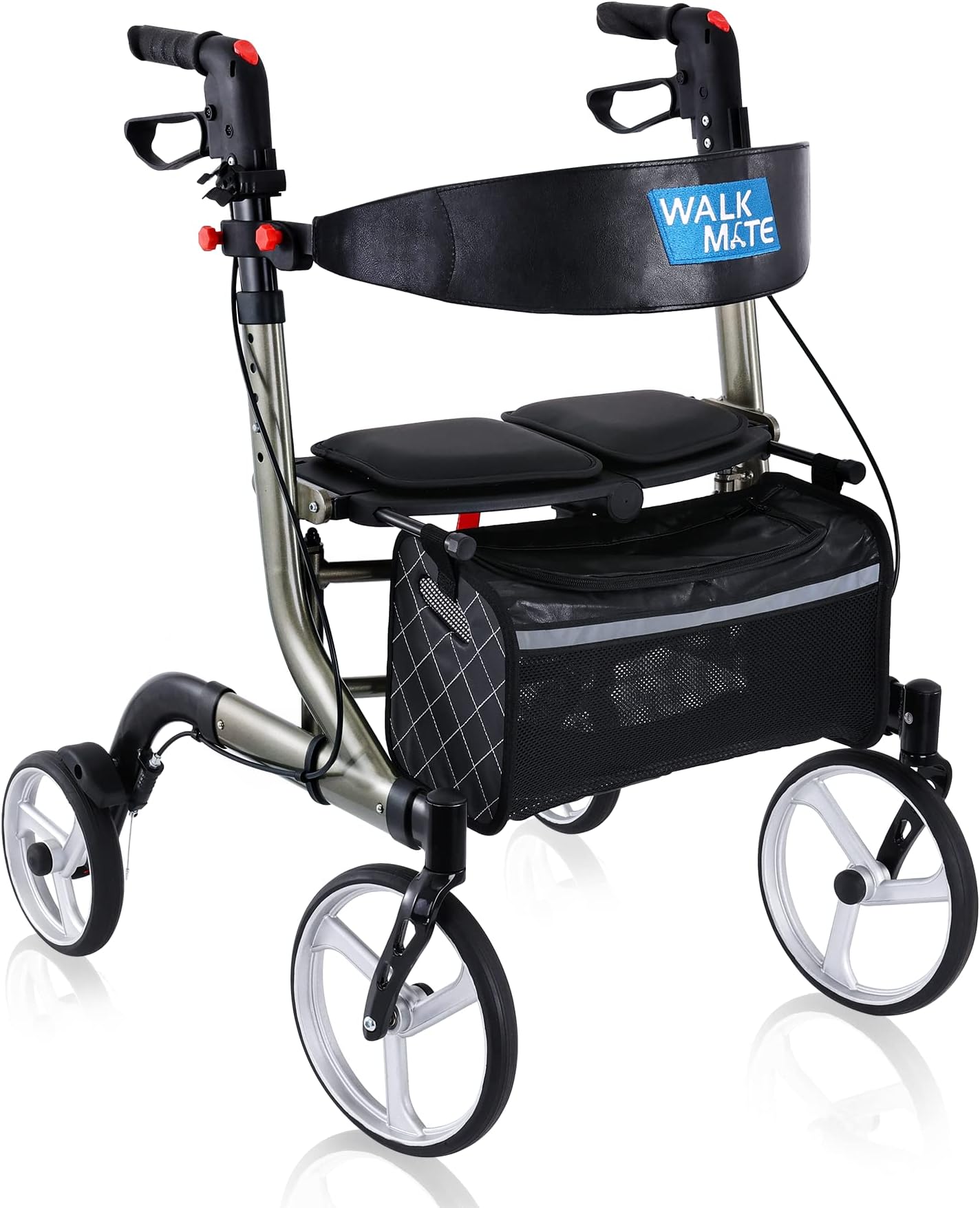 Amazon.com: WALK MATE 10" Wheels Rollator Walker for Seniors, Upgraded ...
