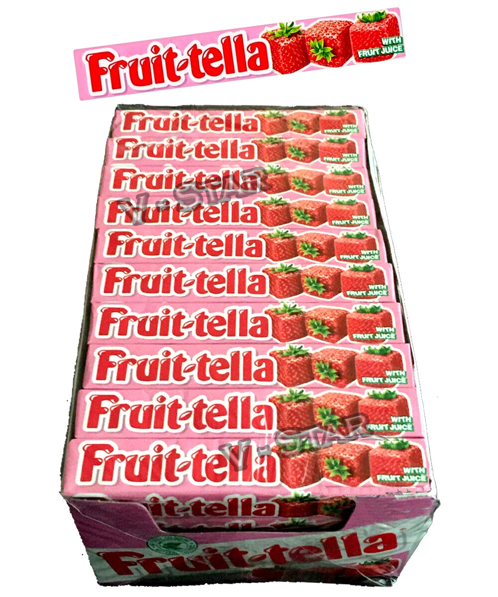Fruit-Tella Strawberry Juicy Chews Assorted Fruit Flavour Sweet (40 ...