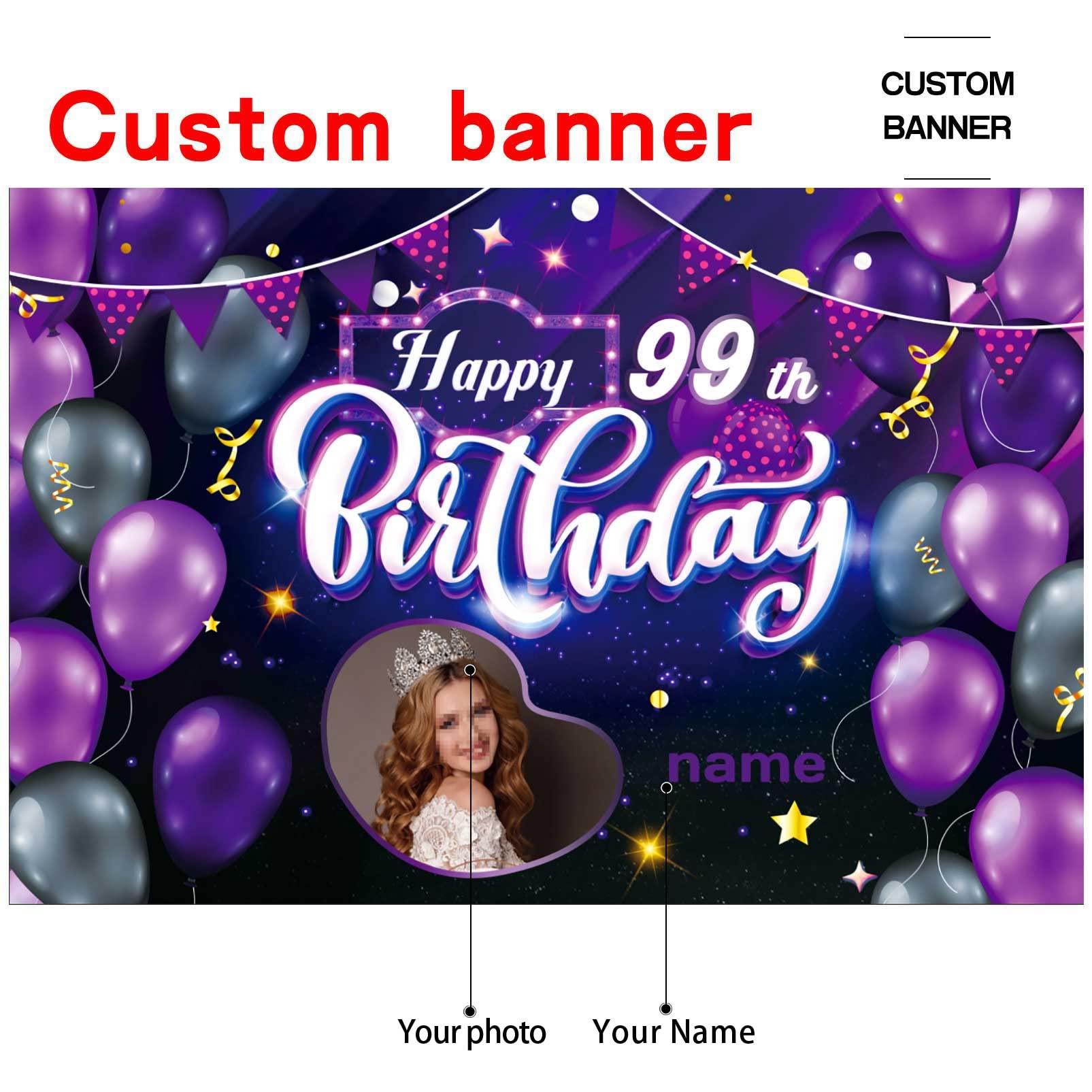 Snapklik.com : Custom Happy 99th Birthday Decoration Banner ...