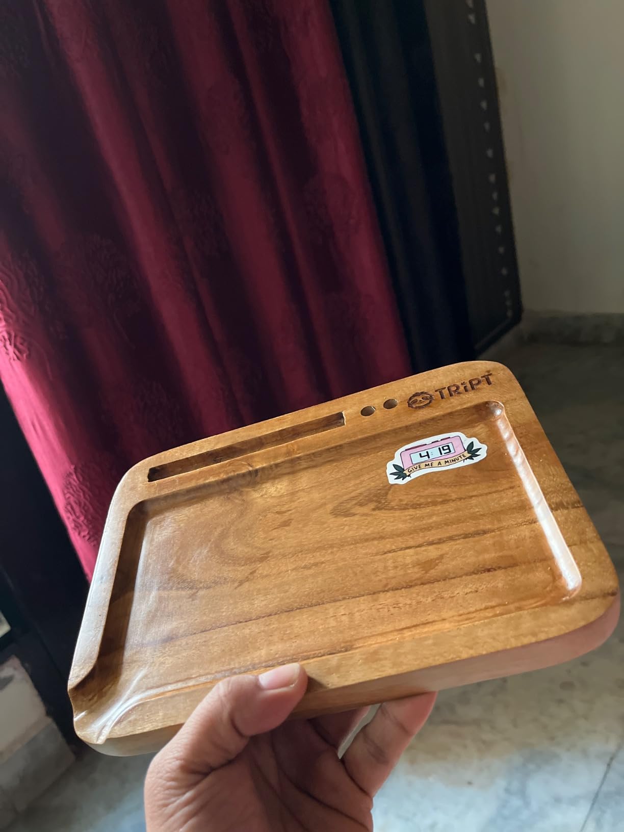 Tript Wooden Crushing Rolling Tray Smoking Accessory (9 Inc) for ...