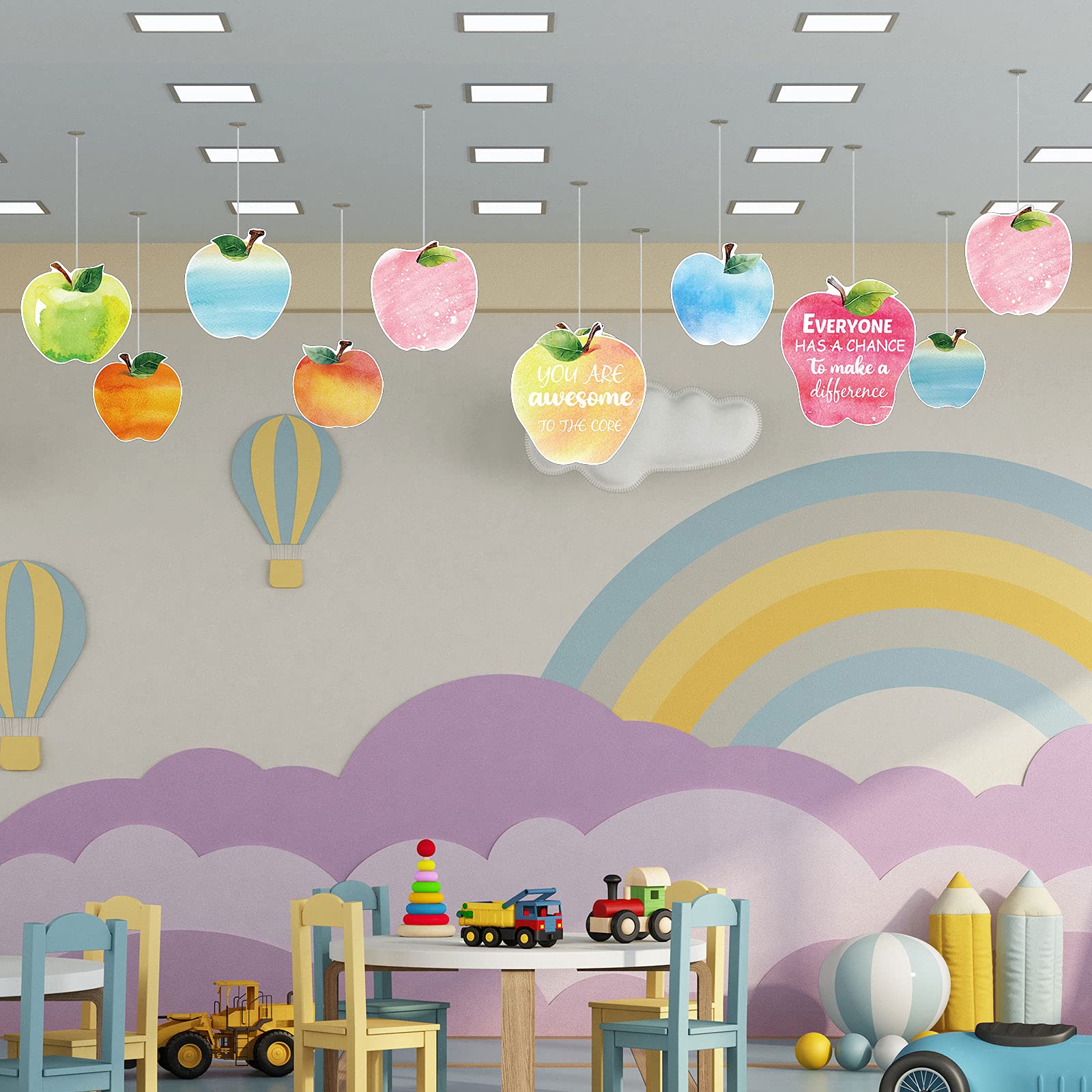 63 Pieces Paper Fruit Cutouts Bulletin Board Set, Watercolor Fruit ...