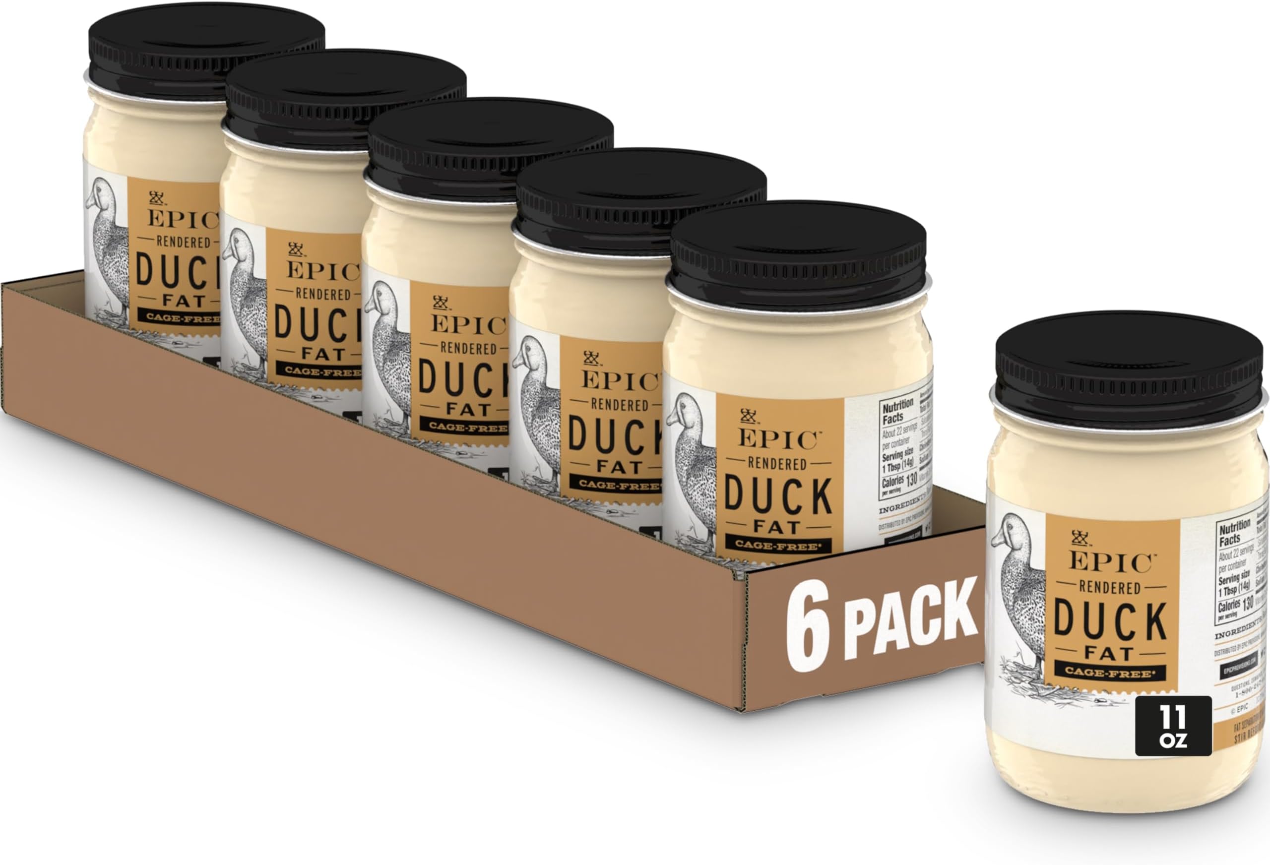 Amazon.com: EPIC Rendered Duck Fat, Keto and Paleo Friendly, Whole30 ...