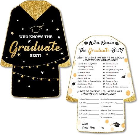 Amazon.com: 30 Pack Glitter Who Knows Graduate Best Graduation Game ...