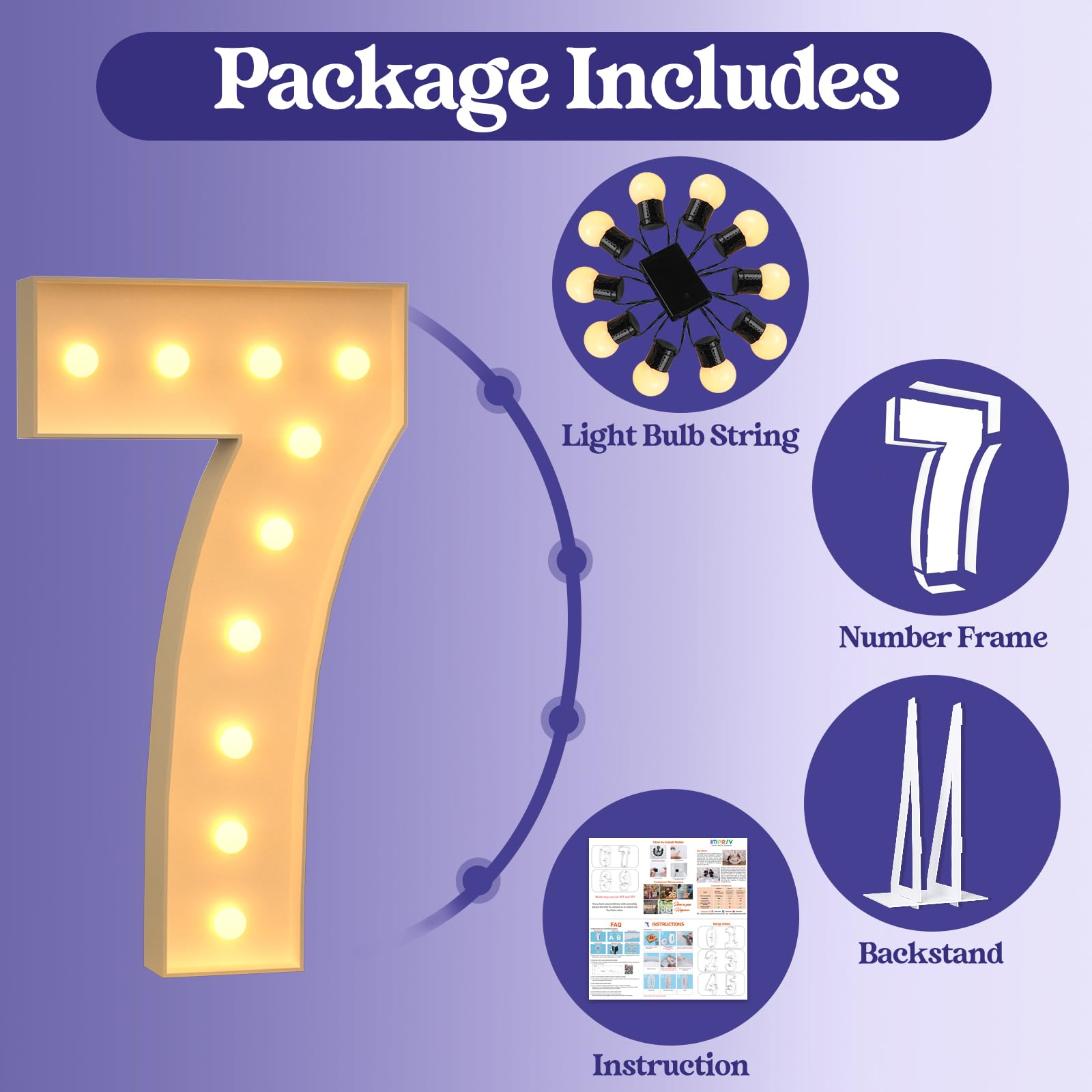 Snapklik.com : 4FT Marquee Light Up Numbers, Large Marquee Numbers For ...