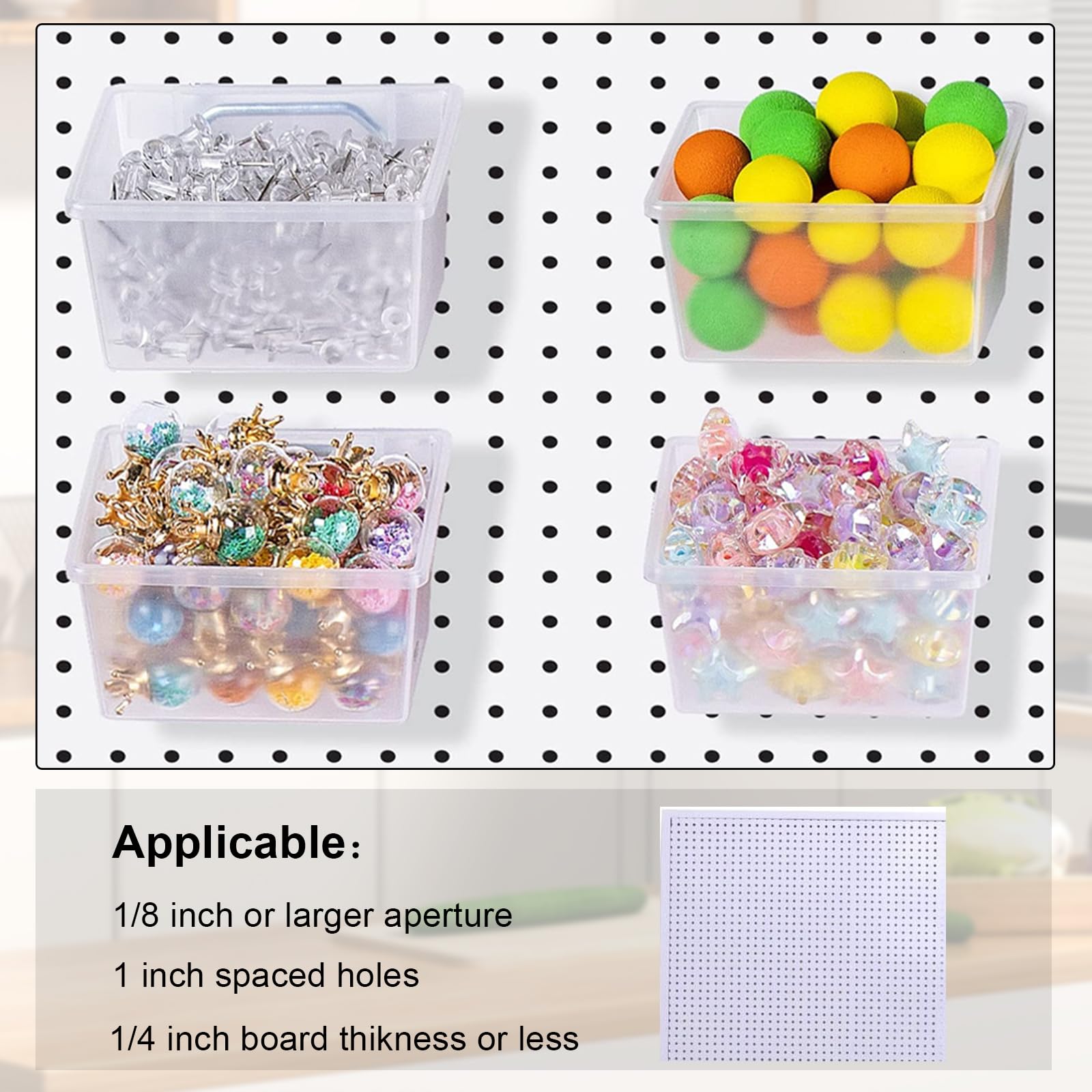 Snapklik.com : Merkaunis 20 PCS Pegboard Cups Pegboard Bins Set ...