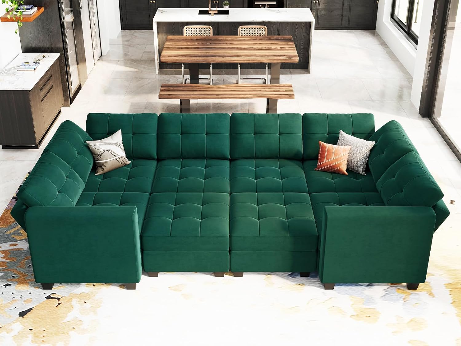Amazon.com: Belffin Modular Sleeper Sofa Sectional Couch Bed with ...