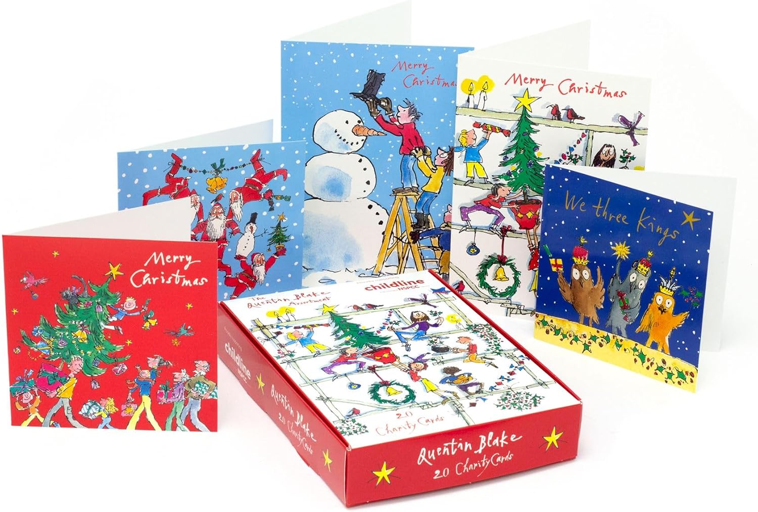 Quentin Blake Charity Christmas Cards | Box of 20 Christmas Cards with ...