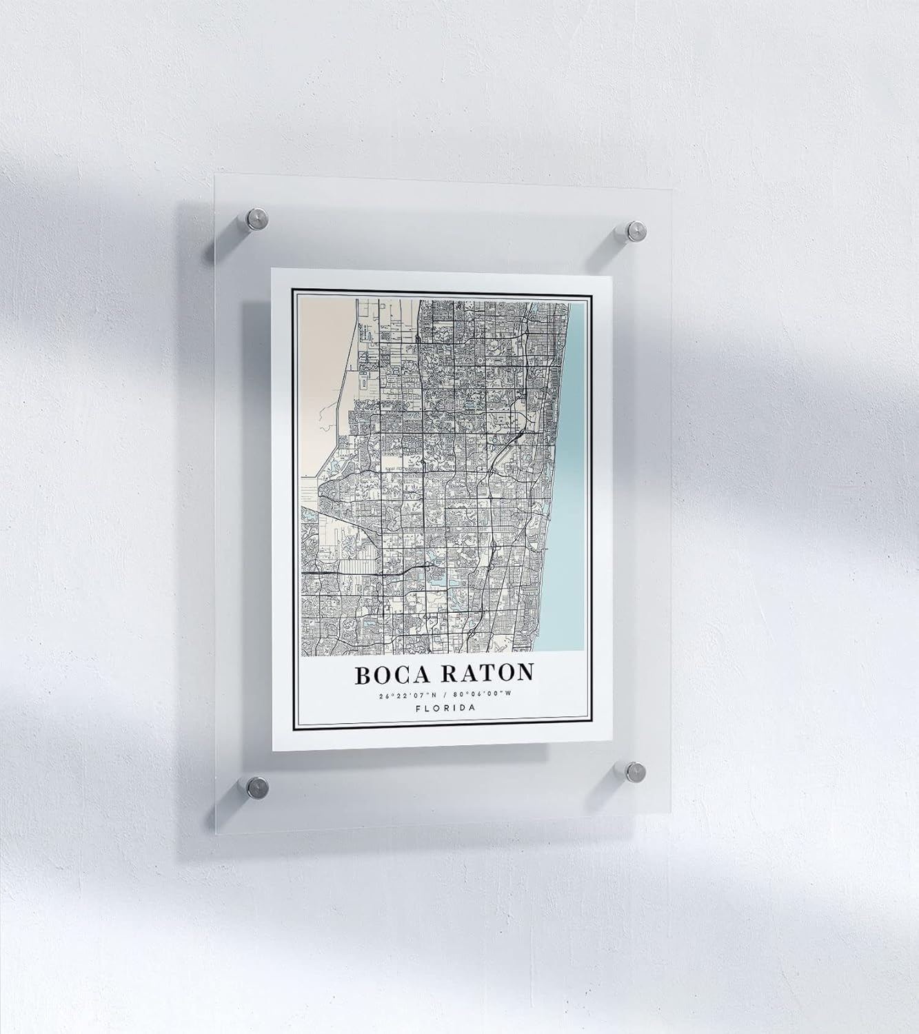 Amazon.com: Boca Raton Florida Fl City Vintage Map Poster | 11x17 12x18 ...