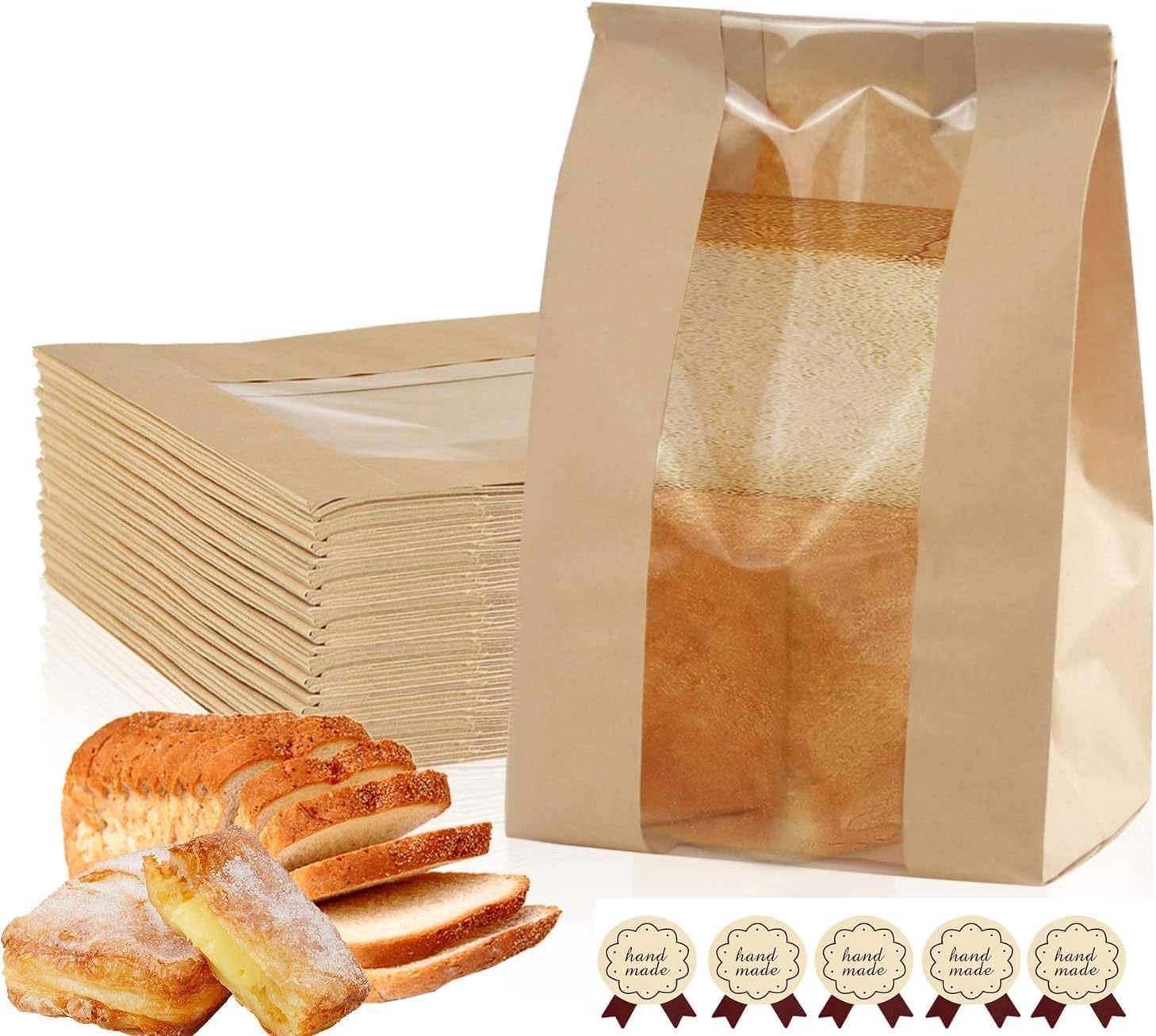 Amazon.com: Rarapop Paper Bread Bags-60 Pack-Homemade Bread Storage ...