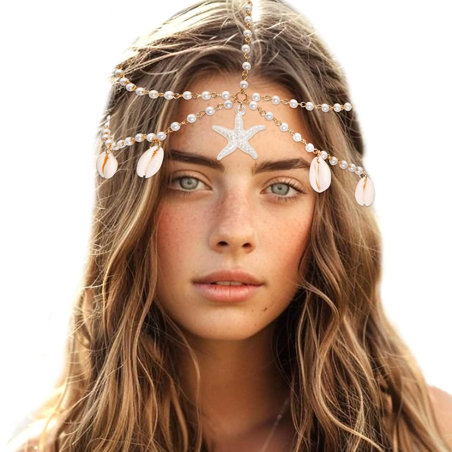 Amazon.com: VENOFEN Boho Shell Starfish Gold Head Chain Adjustable ...