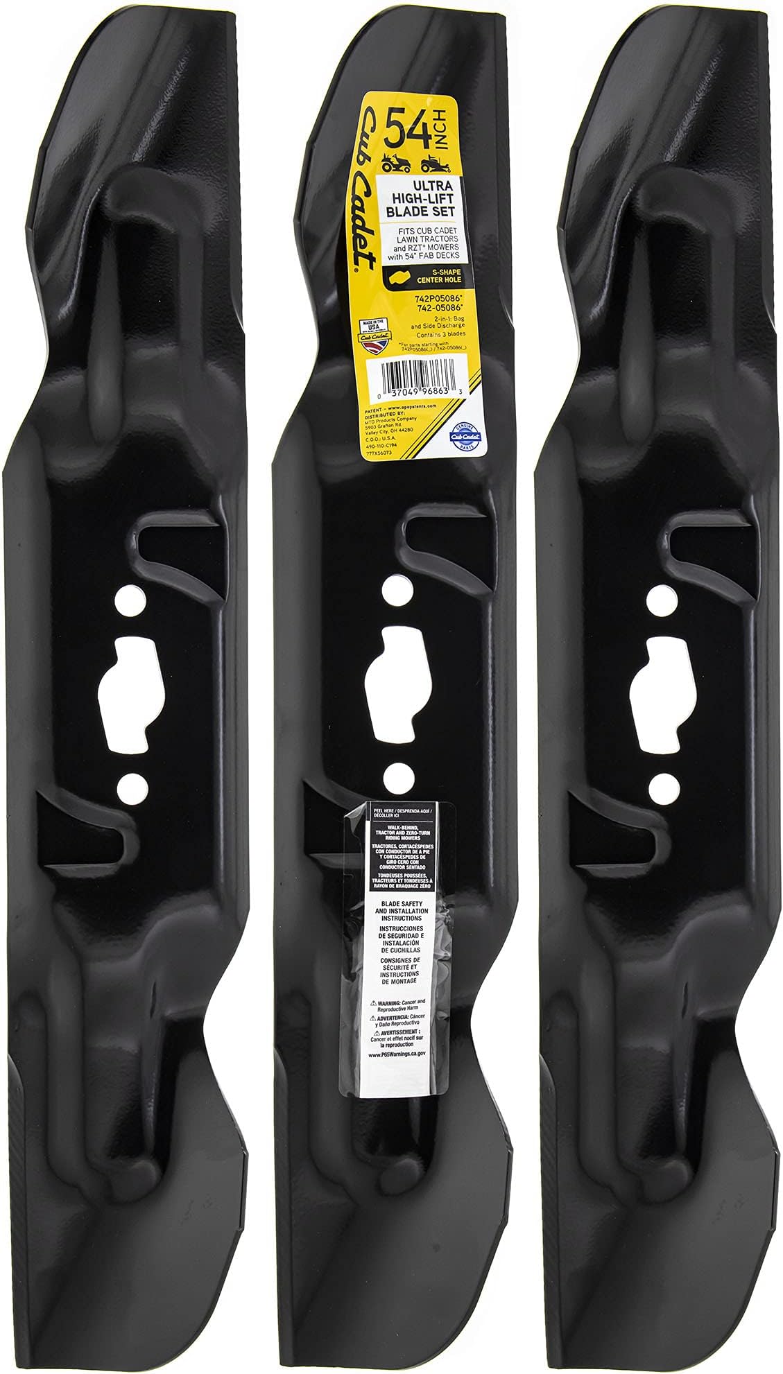 Amazon.com : CUB CADET 490-110-C193 Ultra High Lift Blade Set S Shape ...