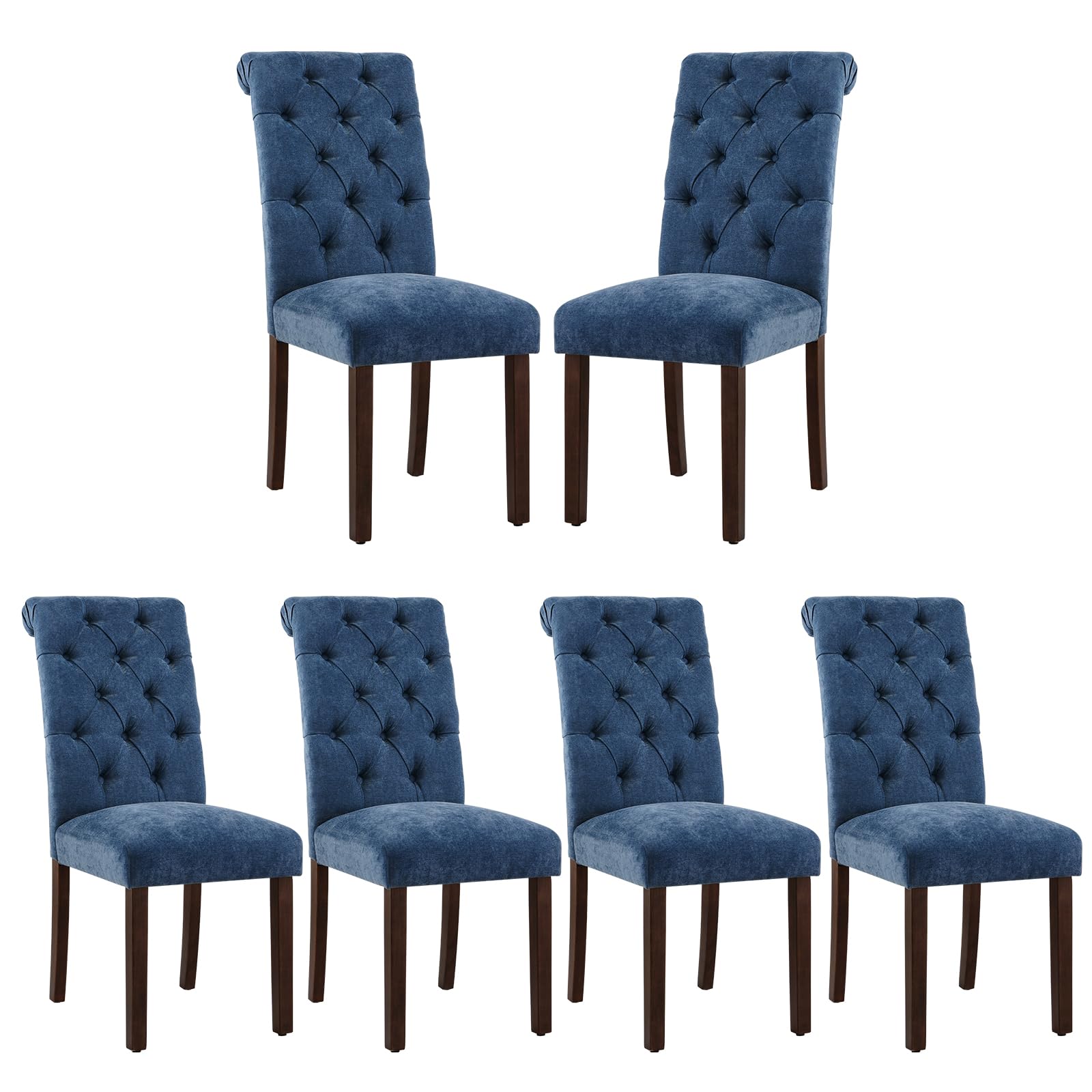 Amazon.com - COLAMY Button Tufted Dining Chairs Set of 6, Parsons ...
