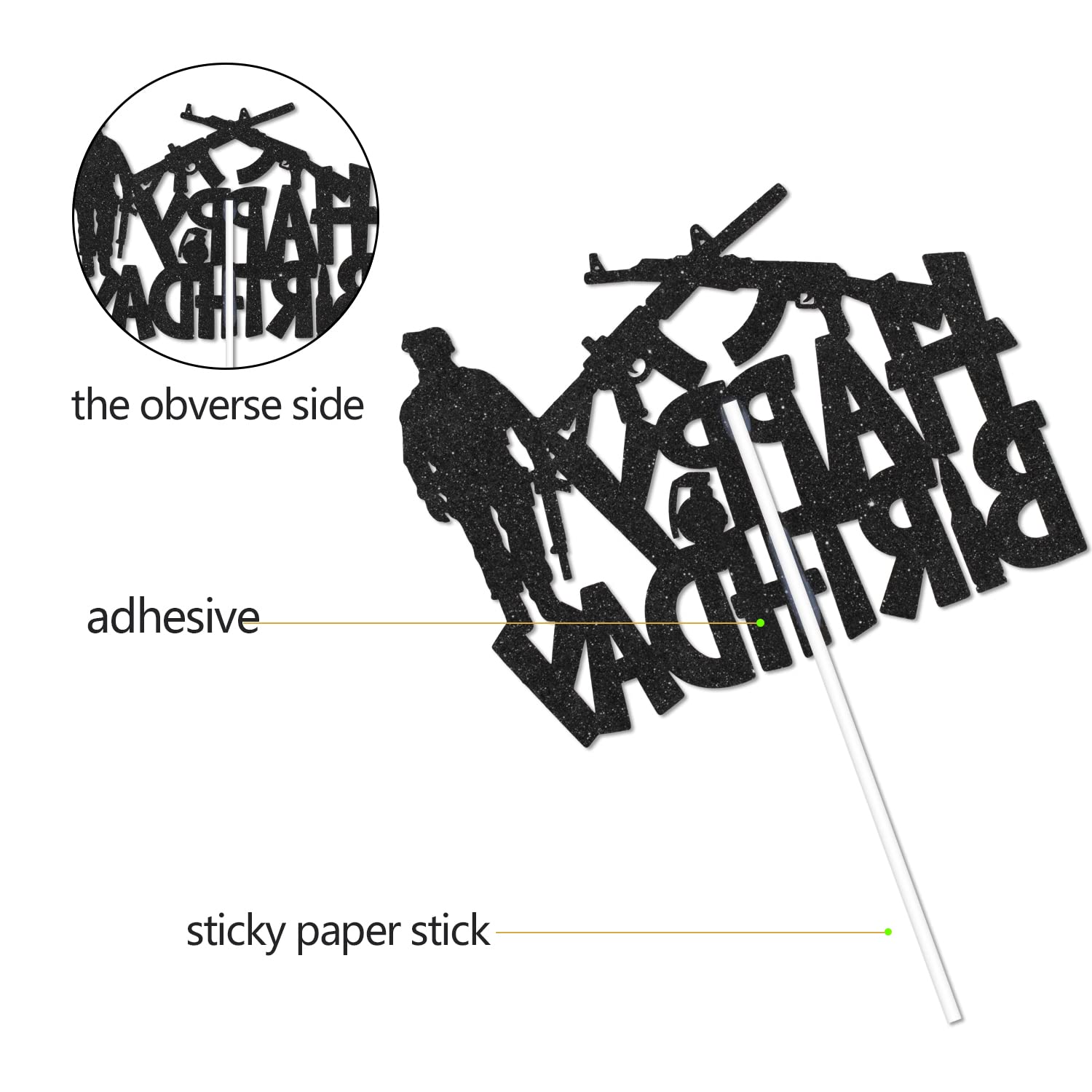 Snapklik.com : Shooting Game Happy Birthday Cake Topper - Gunplay Game ...