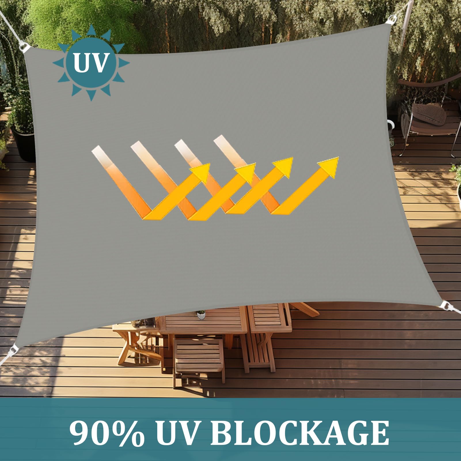 Snapklik.com : Shade&Beyond Waterproof Sun Shade Sail 8x10 Rectangular ...