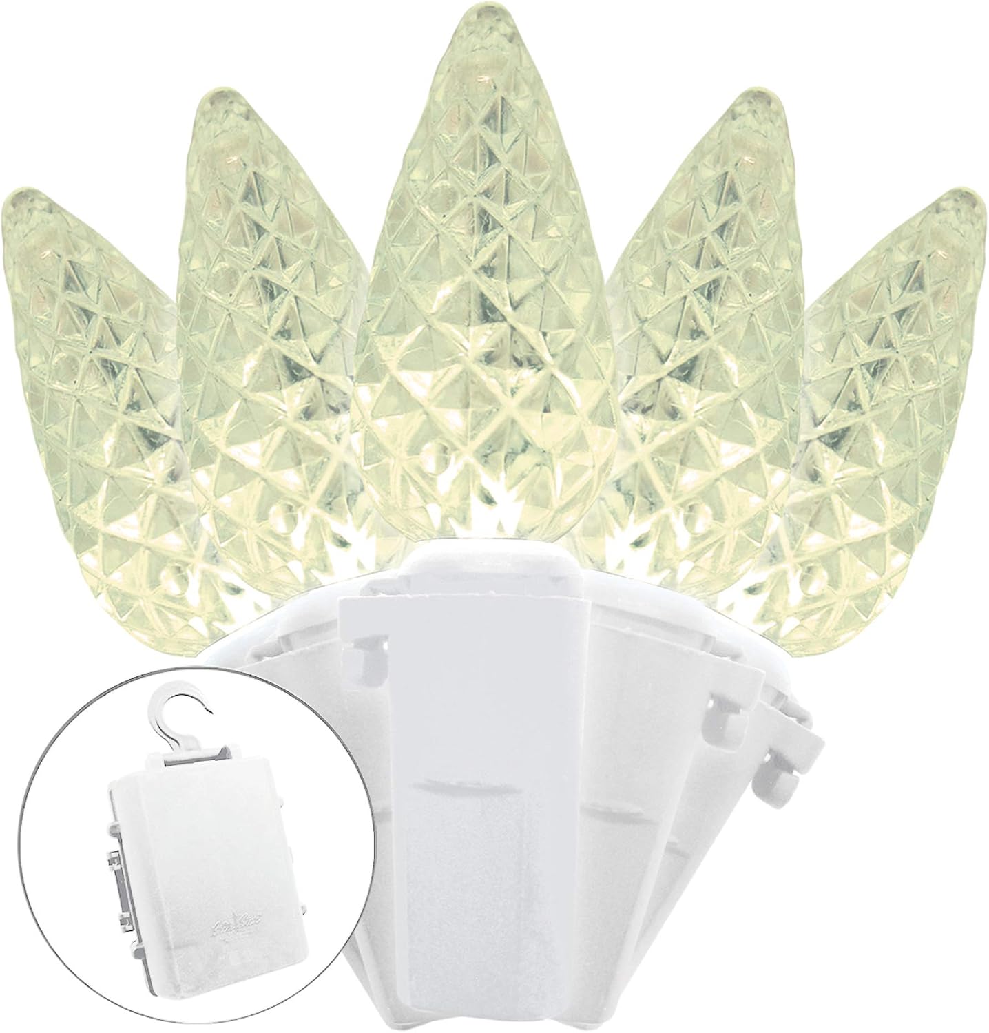 Amazon.com: 35-Lights Warm White C6 LED Light Set with White Wire (12. ...