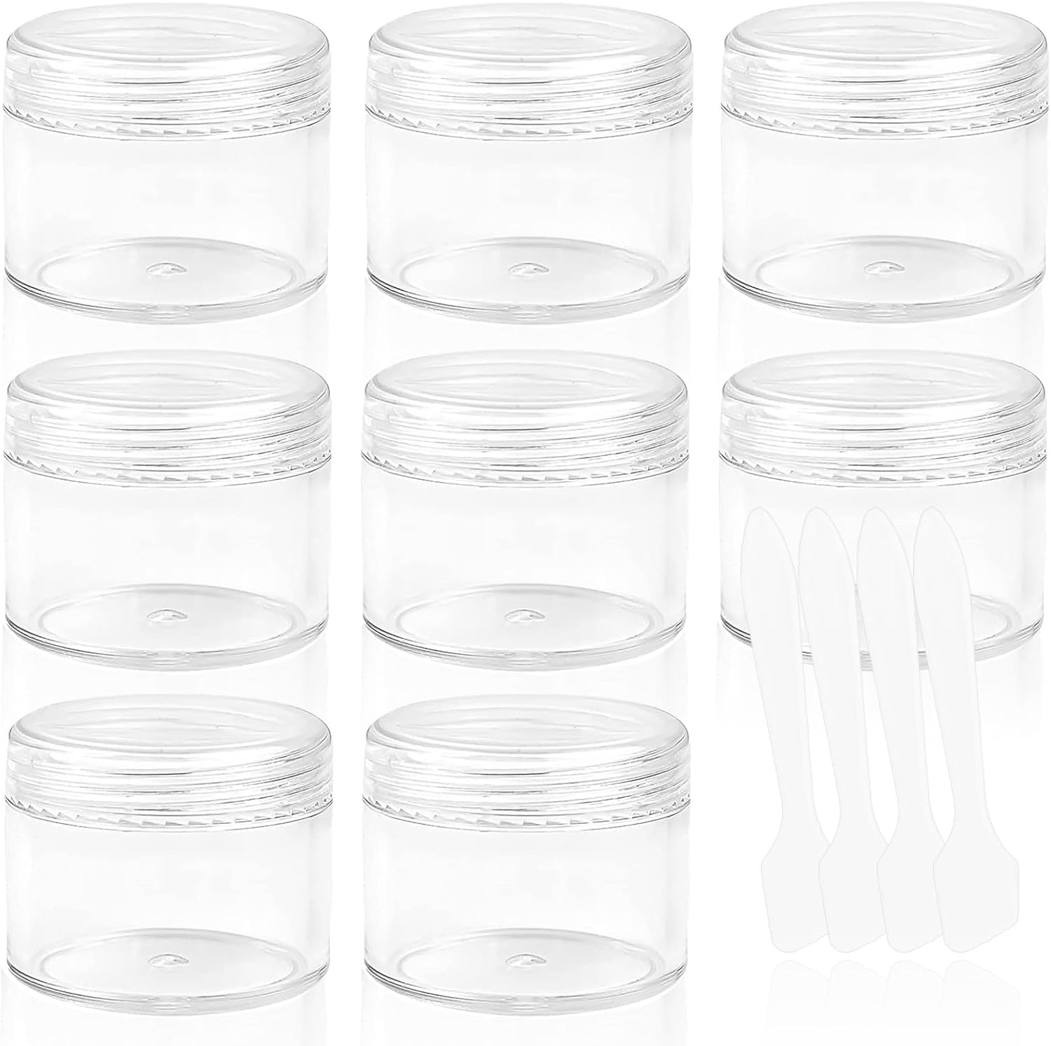 8Pcs Travel Pots for Toiletries, 20ml Small Clear Plastic Cosmetic Jars ...