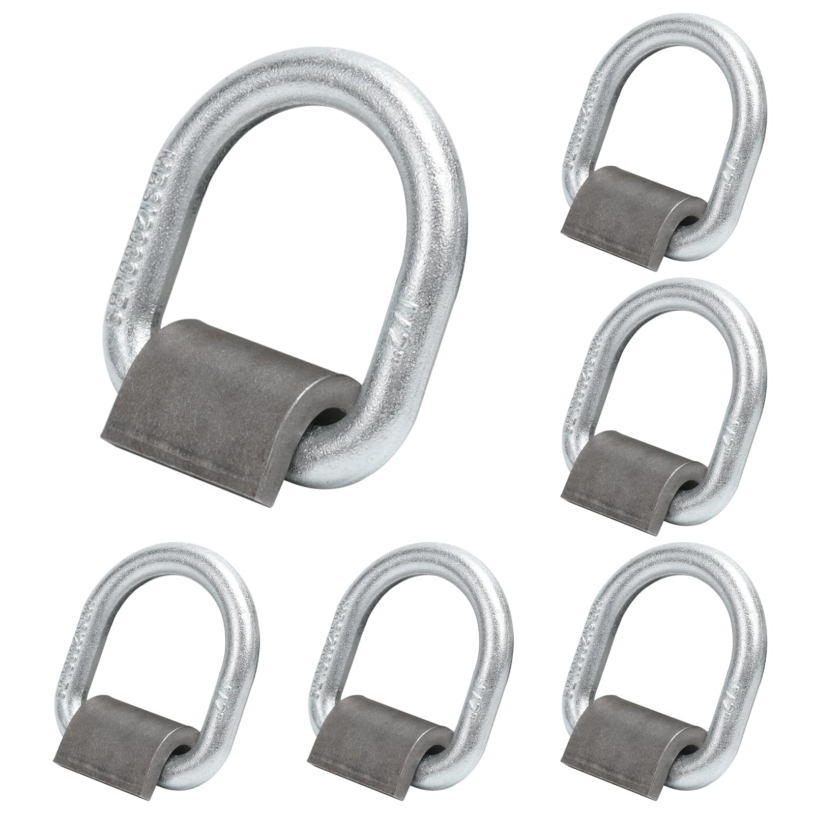 Amazon.com: Leero 6 Pack Heavy Duty Forged 1/2" Weld-On D Ring, Trailer ...