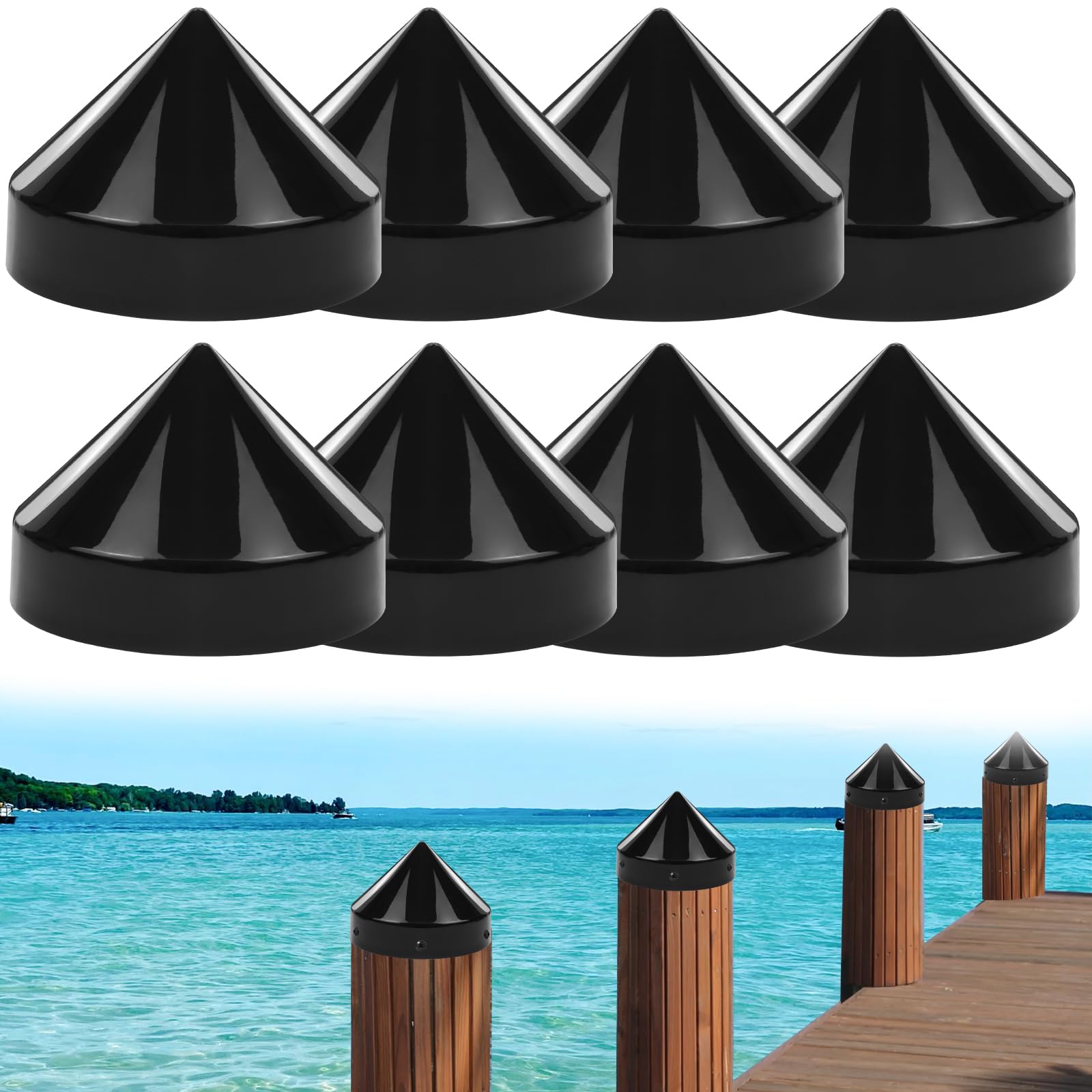 Snapklik.com : 9.5 Inch Piling Caps For Dock,Cone Pylon Cap For Marine ...