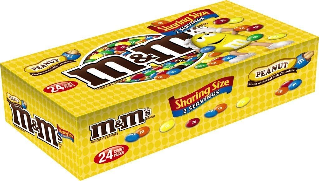 Amazon.com: M&M'S Milk Chocolate Candy, Full Size 1.69 oz Bag, Pack of ...