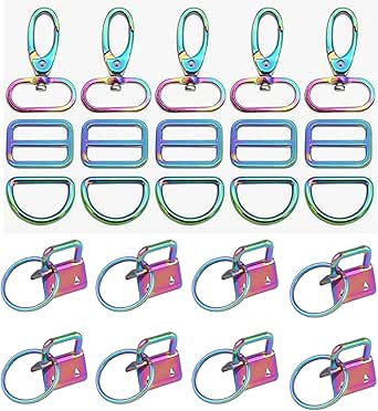 Amazon.com: Rainbow Key Fob & Swivel Hook Clasp Bundle - 3/4 inch Key ...