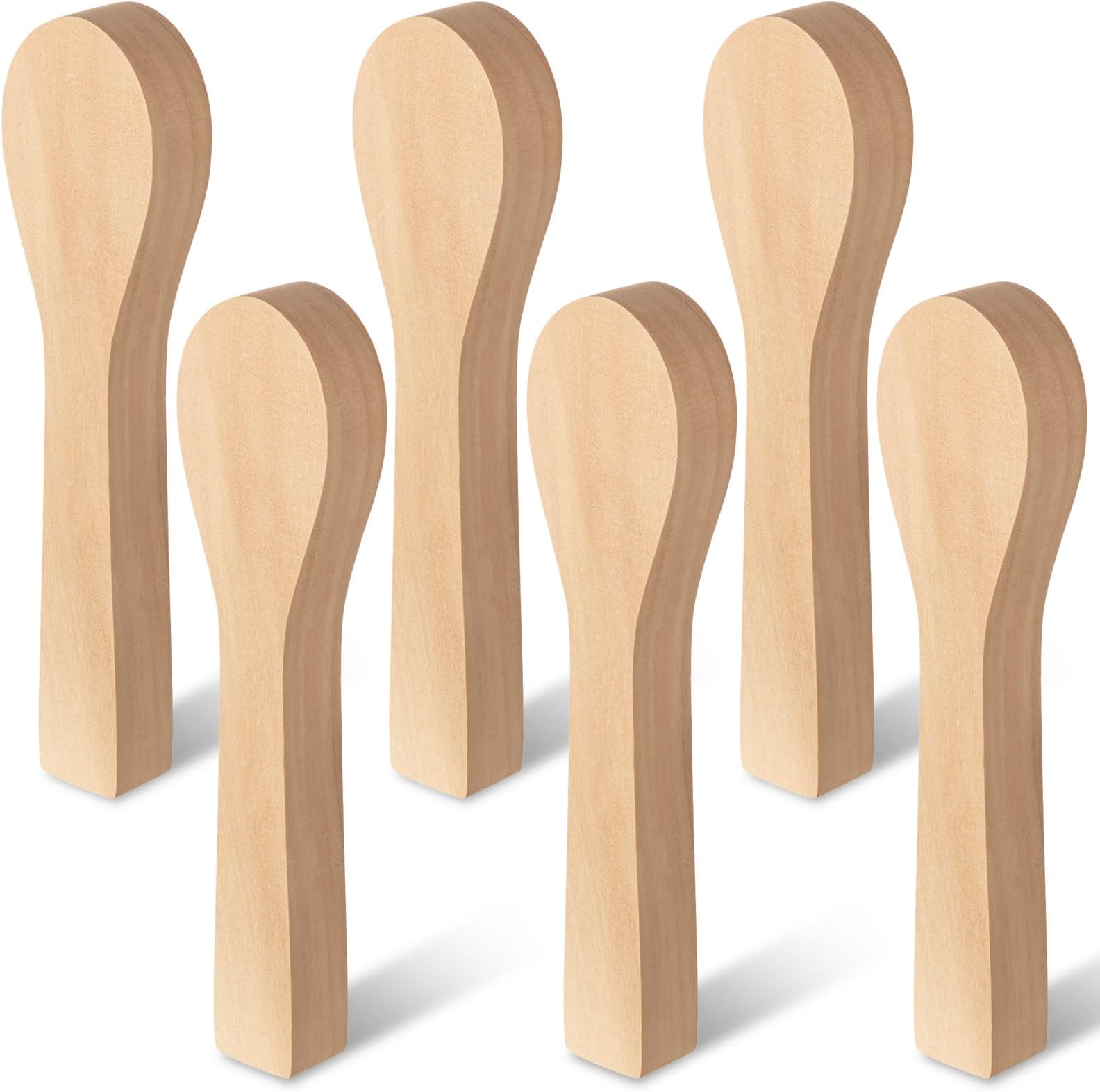 Amazon.com: ZEAYEA 6 Pcs Wood Carving Spoon Blank, Wooden Blank Spoon ...