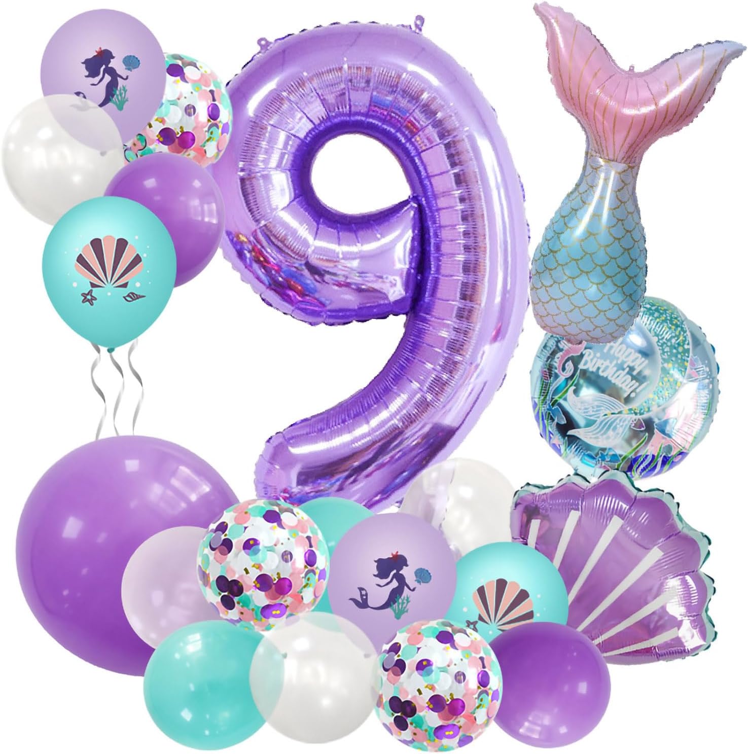 Amazon.com: 40 inch Purple Number 9 Balloon,Giant Large Number 9 ...