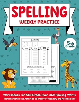 Amazon.com: Spelling Weekly Practice Grade 5: 5th Grade Spelling ...