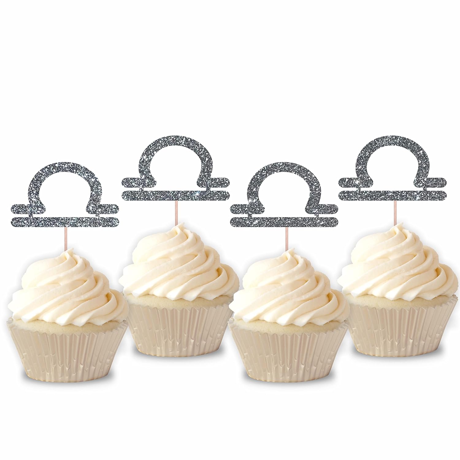 Amazon.com: Glitter Zodiac Libra Symbol Cupcake Toppers | Set of 12 ...