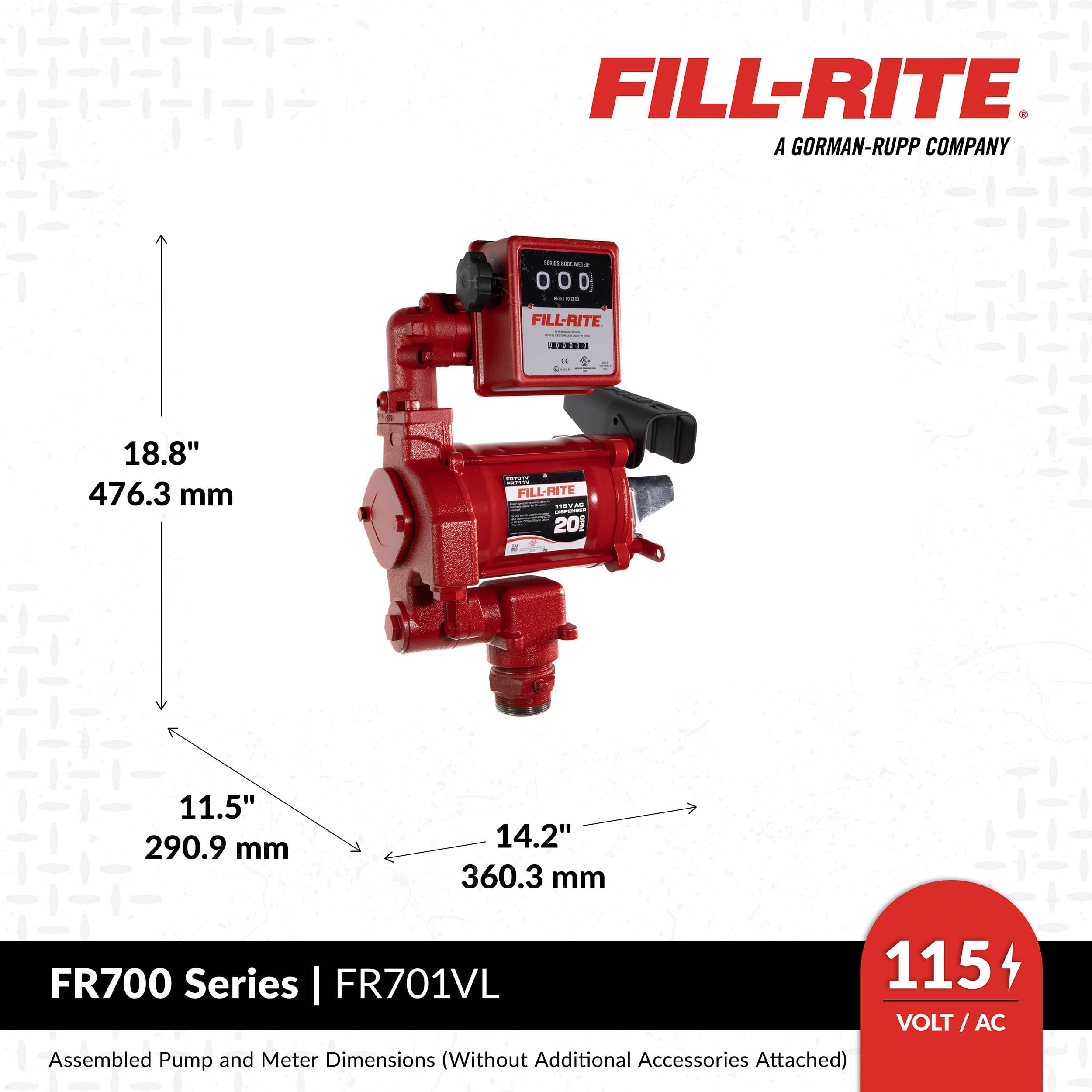 Snapklik.com : Fill-Rite FR701VL 115V 20 GPM Fuel Transfer Pump