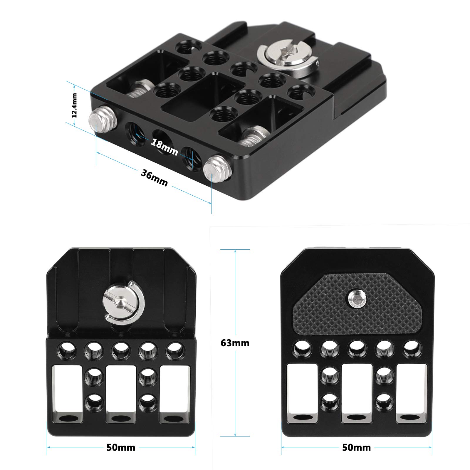 Buy CAMVATE Top/Bottom Mounting Plate with 1/4" Mounting Stud for ...
