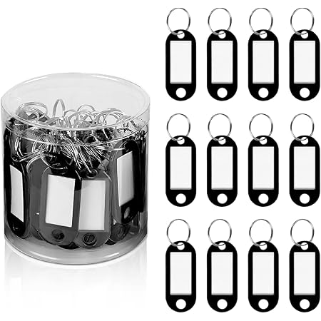 Pack of 25 Plastic Mixed Colour Key Tags with Paper Inserts : Amazon.co ...