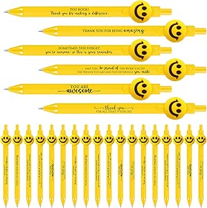 Amazon.com : Fuutreo 35 Pcs Yellow Pens Inspirational Gifts Employee ...
