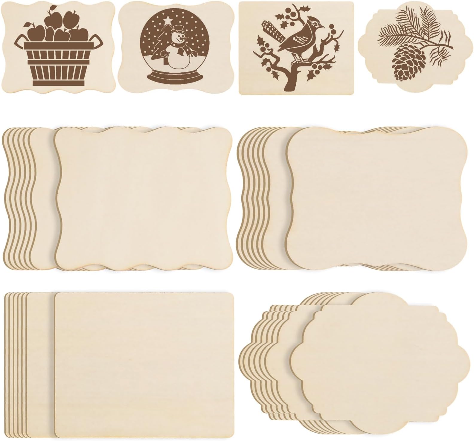 Amazon.com: Wood Rectangle Plaque 5 inch, 12 Pcs Beveled Edge Clipped ...