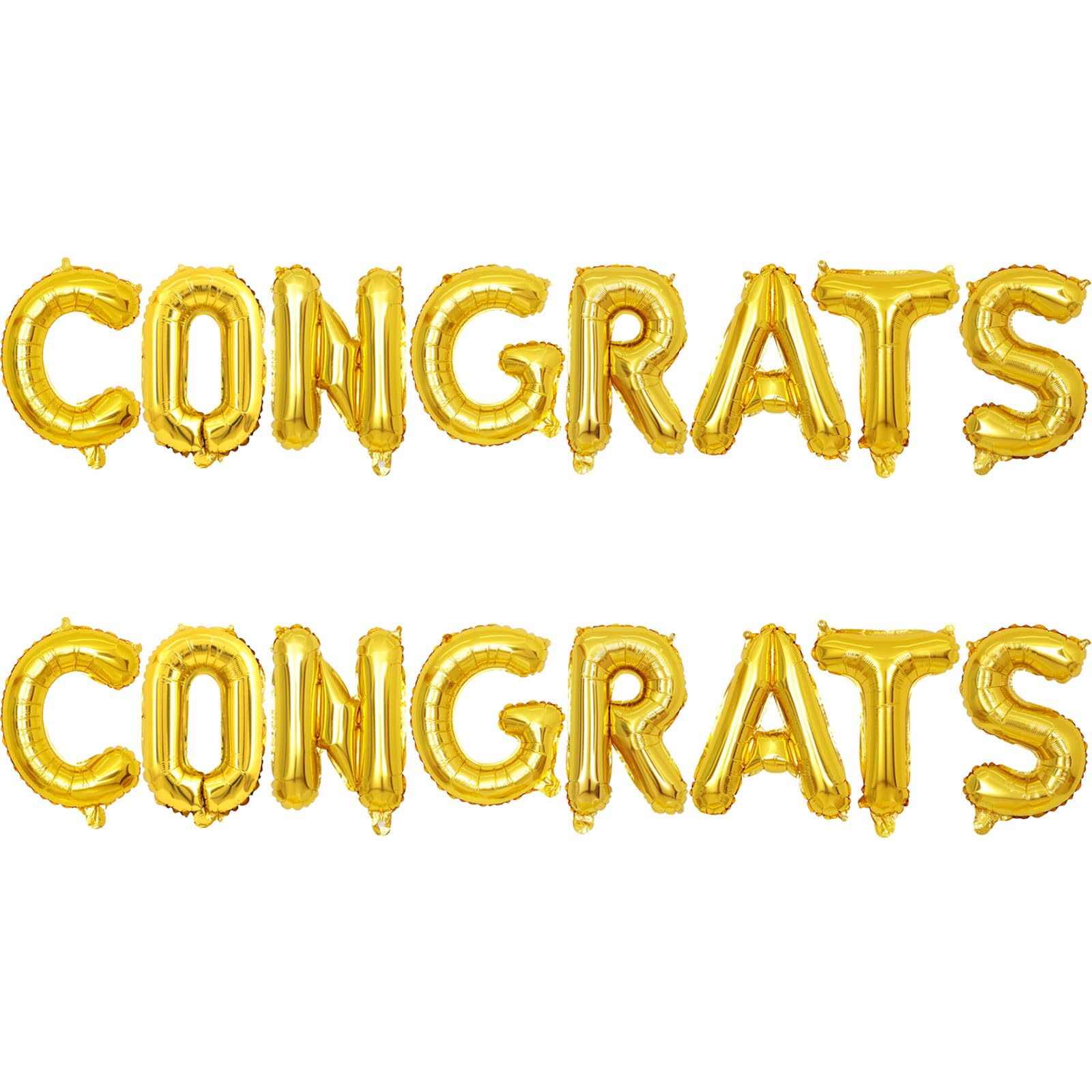 Amazon.com: 2 Set 16Pcs Gold Congrats Letter Balloons 16in Balloon Foil ...