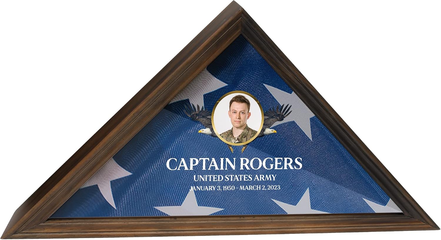 Amazon.com - Solid Wood Personalized Flag Box for American Veteran Flag ...