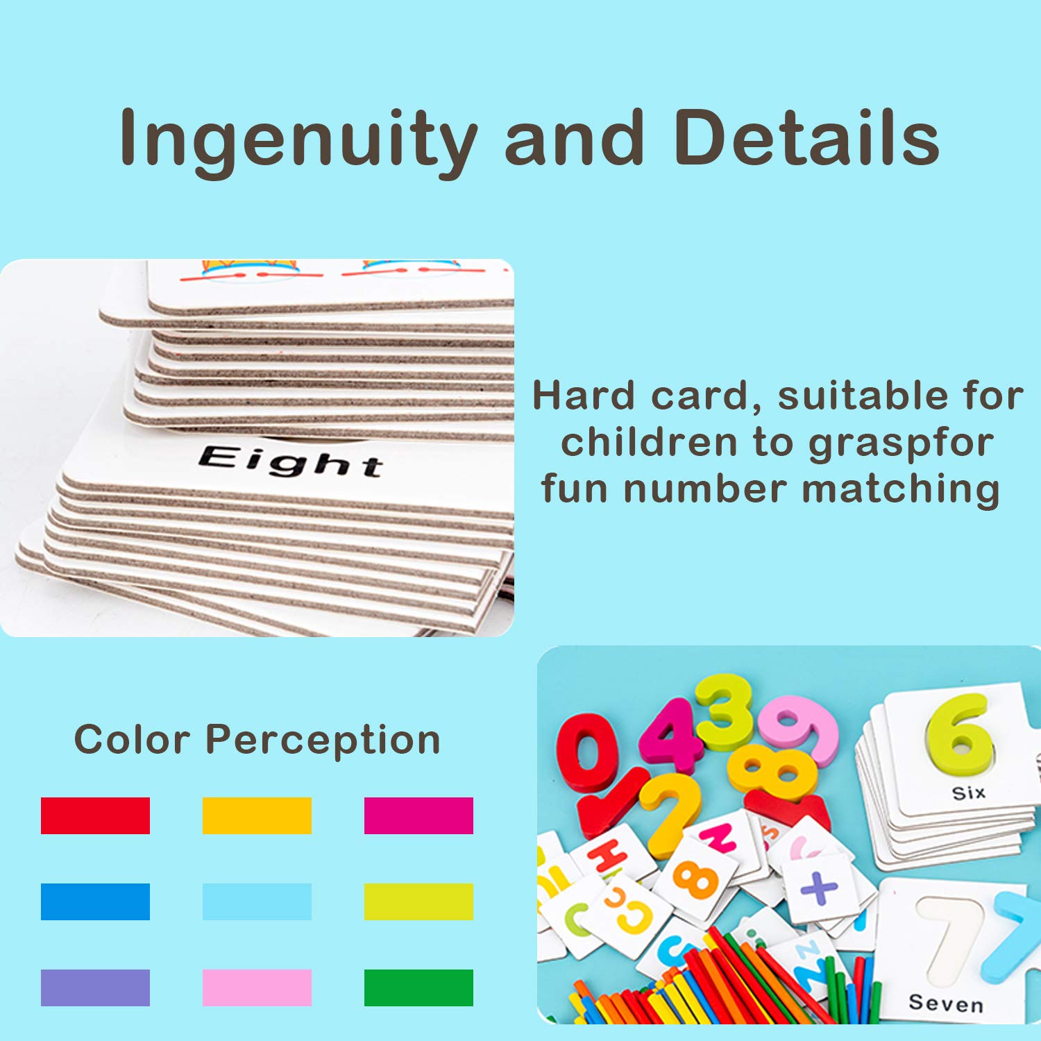 Buy Kids Math Counting Flash Cards Number Alphabet Learning Game Count ...