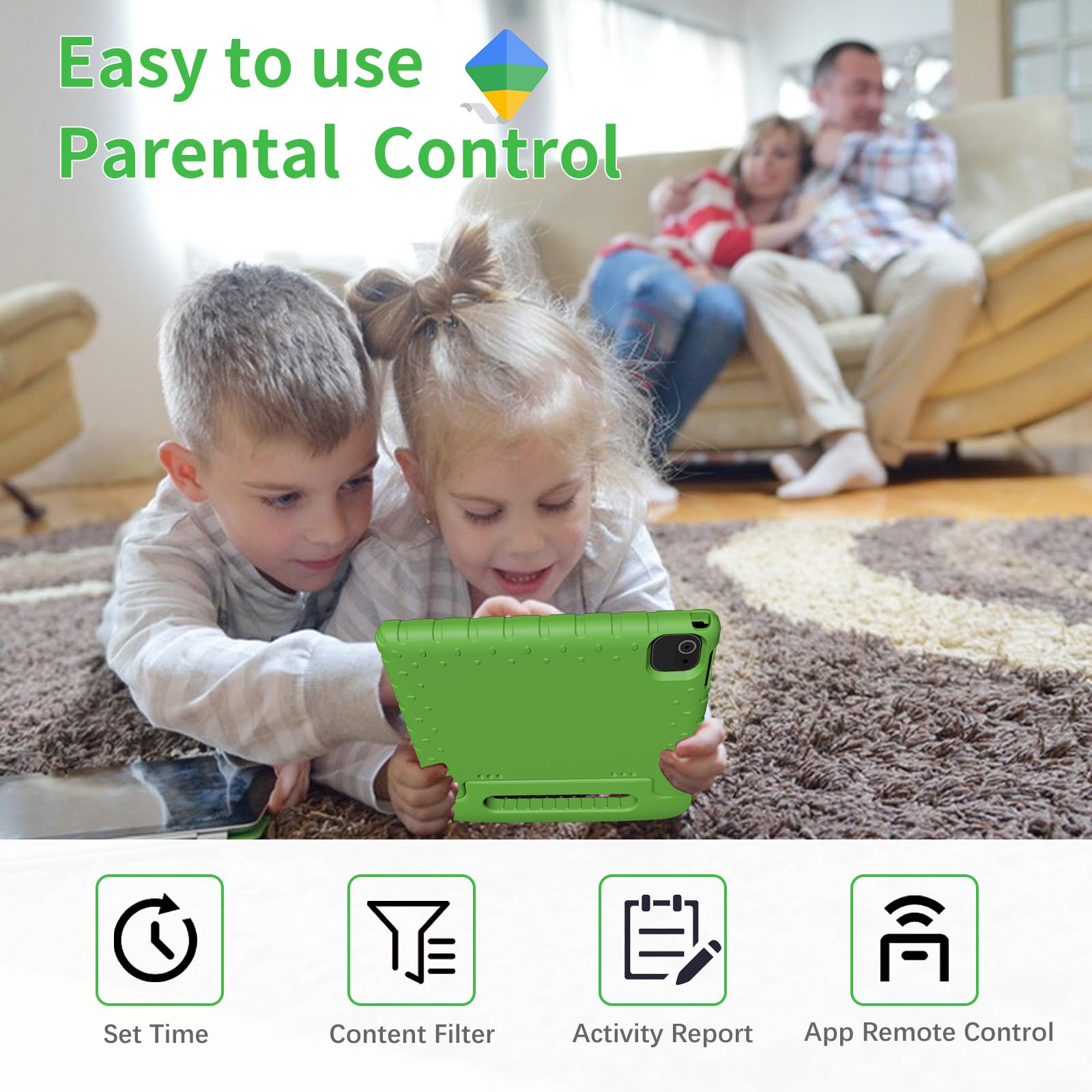 Snapklik.com : 10 Inch Android Tablet 64GB Android 13 Green