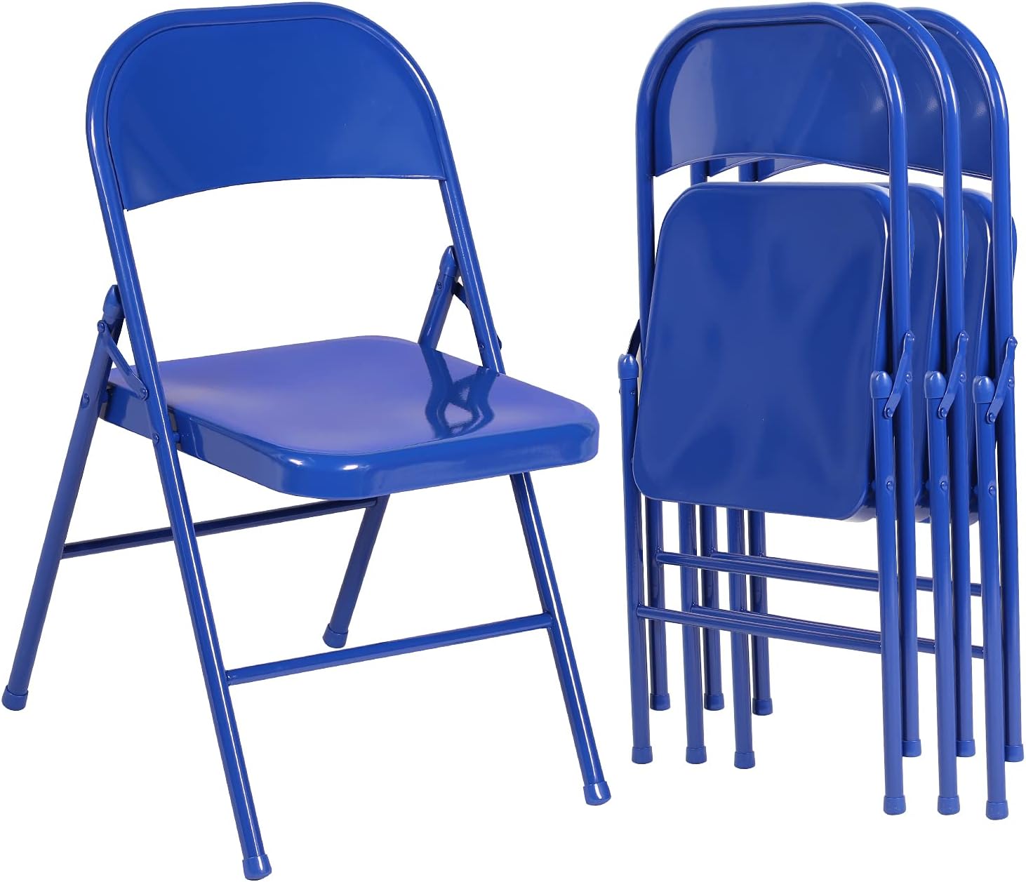 Amazon.com: VECELO 8 Packs Metal Folding Chairs Stackable Steel Seat ...
