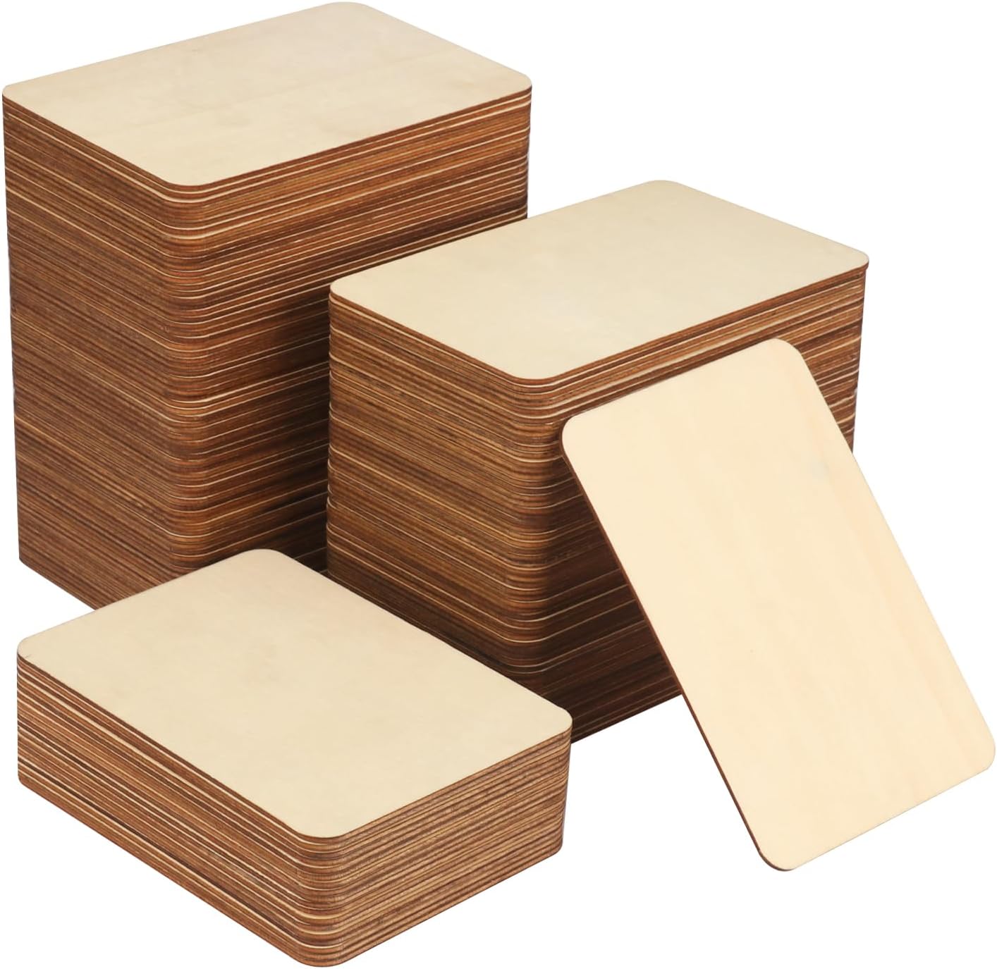 Amazon.com: 150 PCS Rectangle Unfinished Wood Pieces, 4 x 6 Inch ...