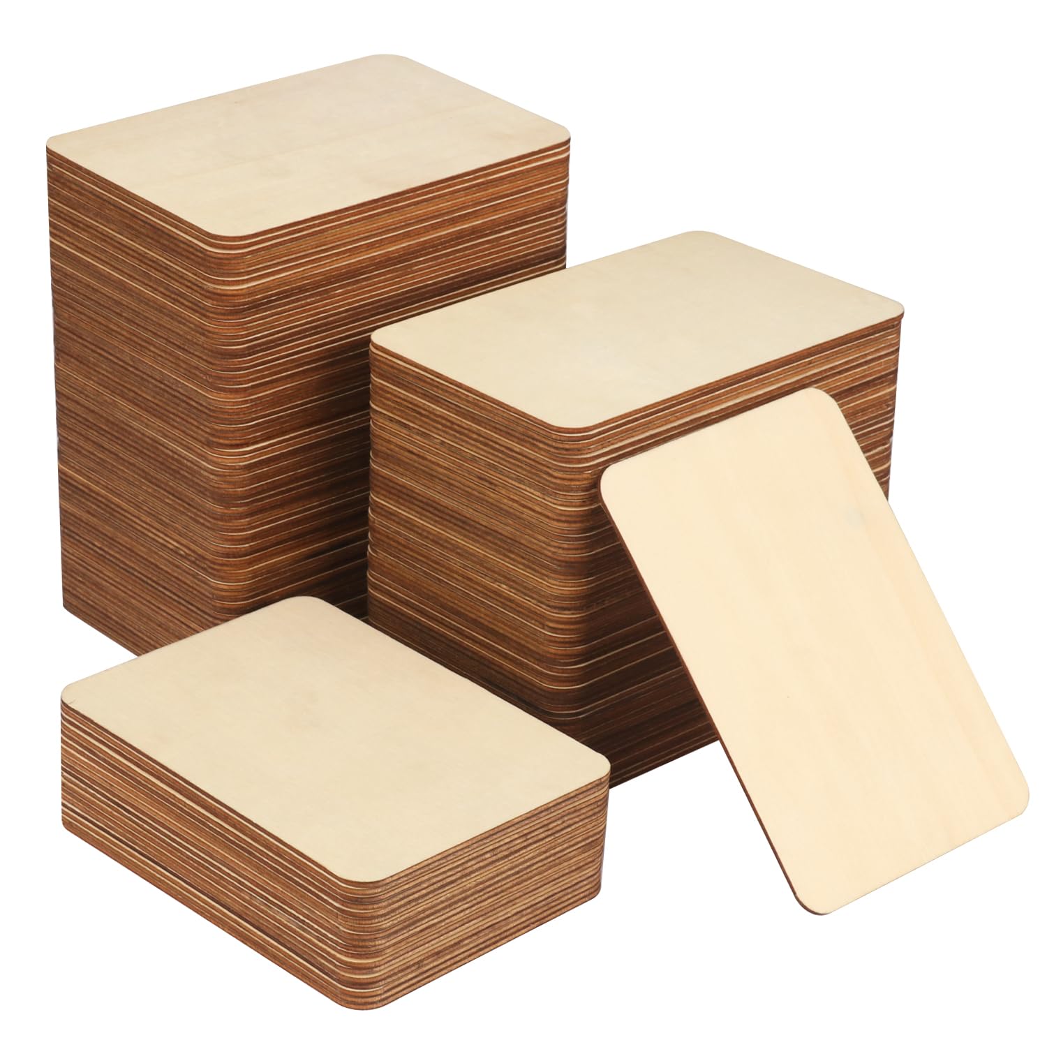 Amazon.com: 150 PCS Rectangle Unfinished Wood Pieces, 4 x 6 Inch ...