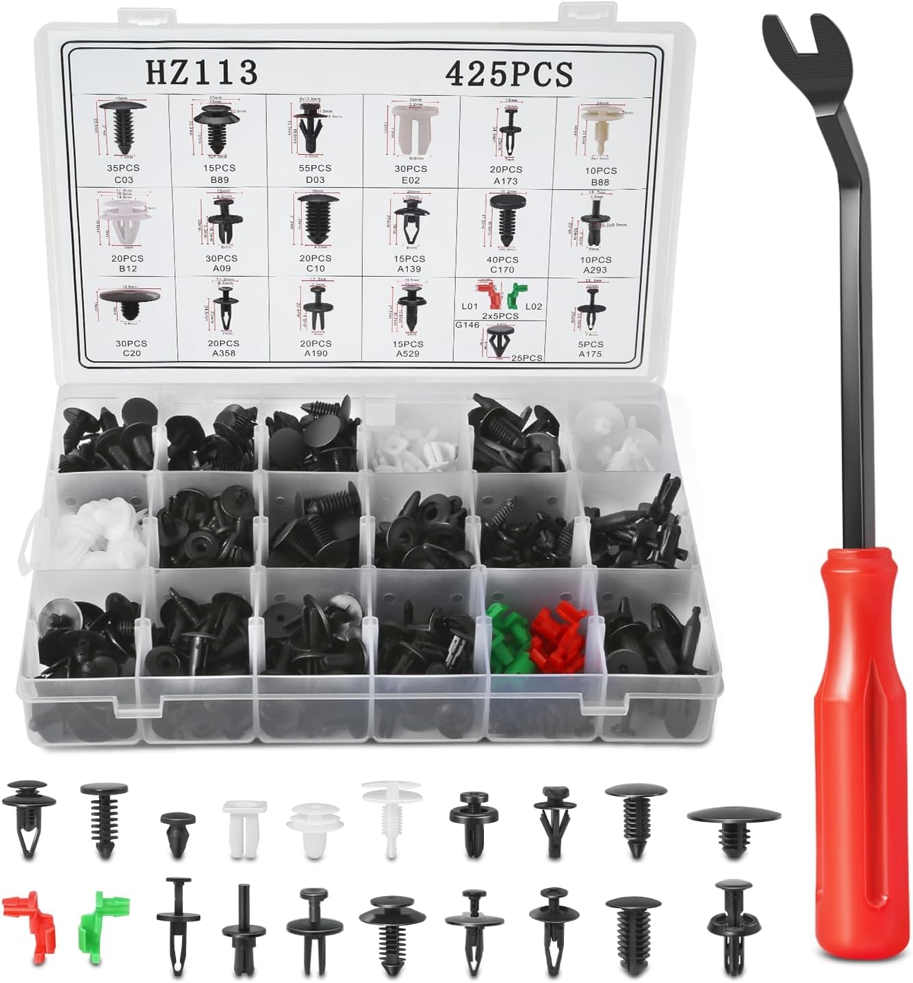 Amazon.com: DNA MOTORING 425pcs Car Push Retainer Clips, Plastic Bumper ...