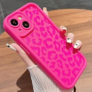 MINSCOSE Compatible with iPhone 15 Case,Cute Cheetah Print Pattern Design,Soft TPU Slim Girly ...