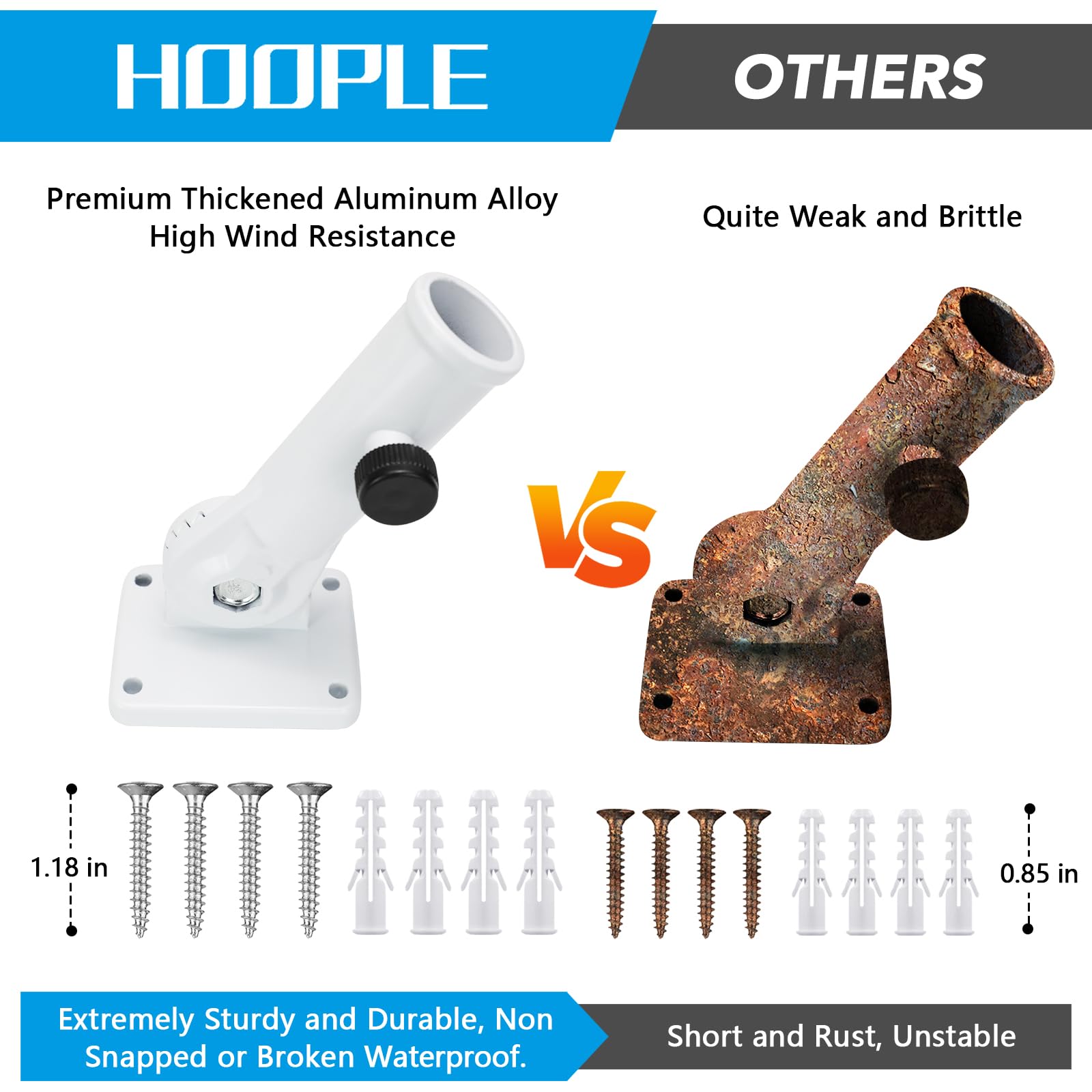 Snapklik.com : Flag Pole Holder 2PC, Adjustable Flag Pole Mount, Metal ...